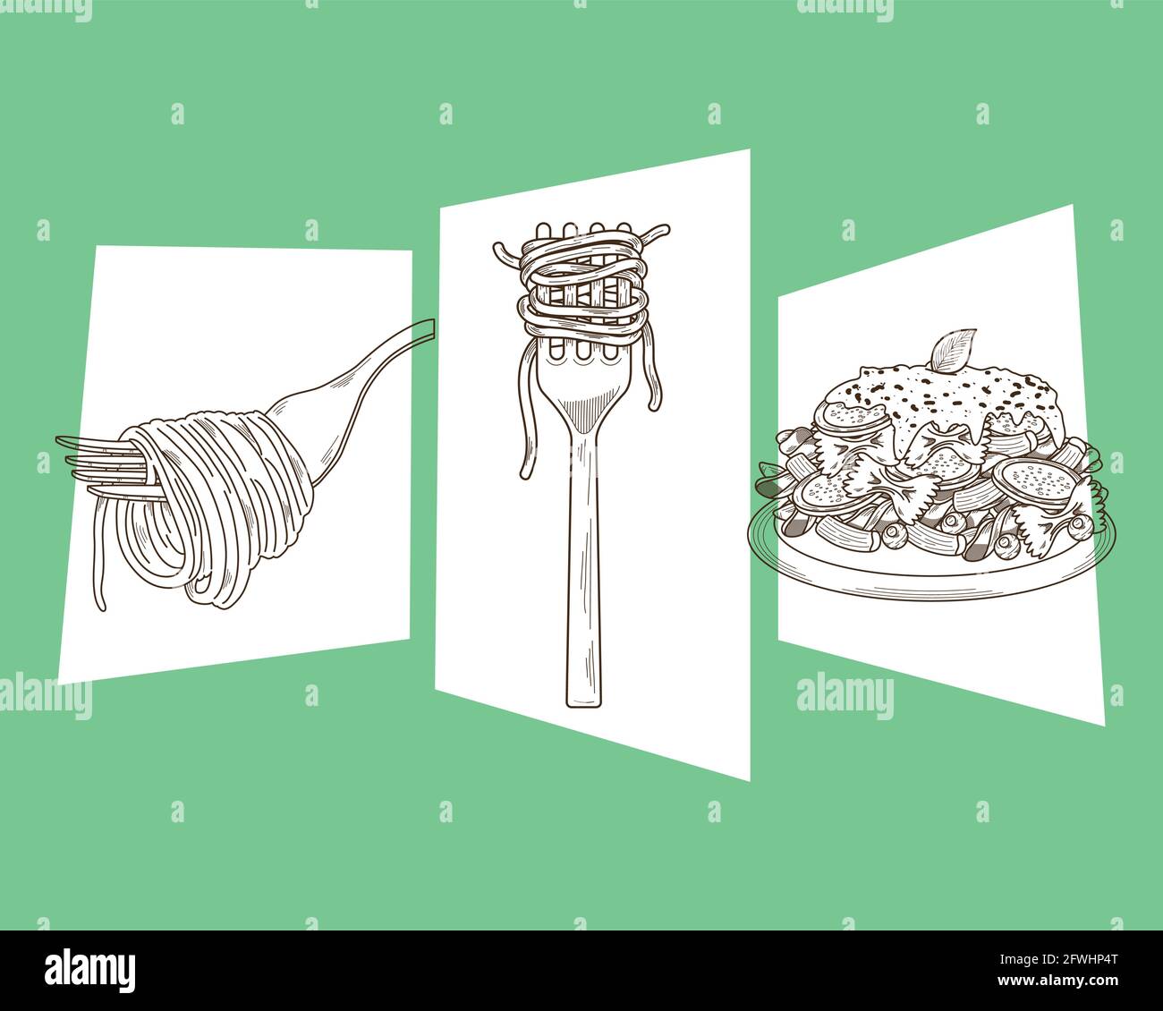 three italian pastas plates menu Stock Vector Image & Art - Alamy