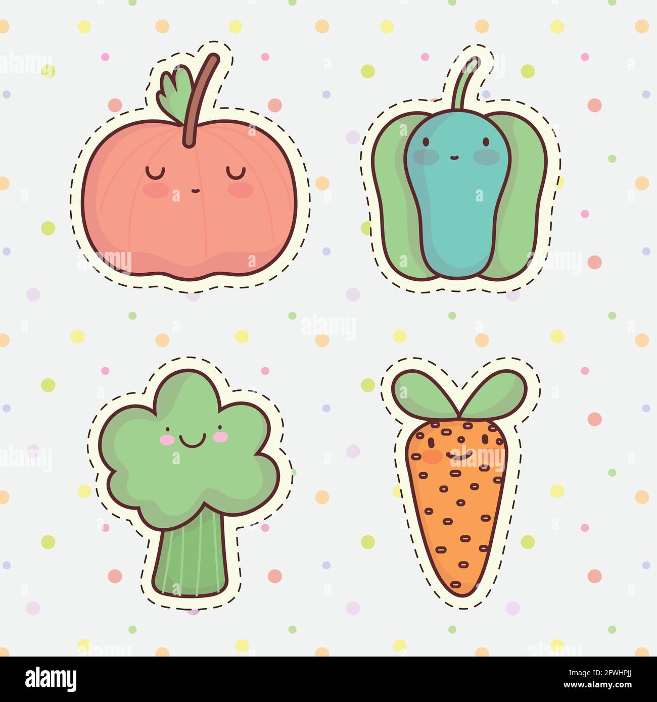 cute vegetables set Stock Vector Image & Art - Alamy