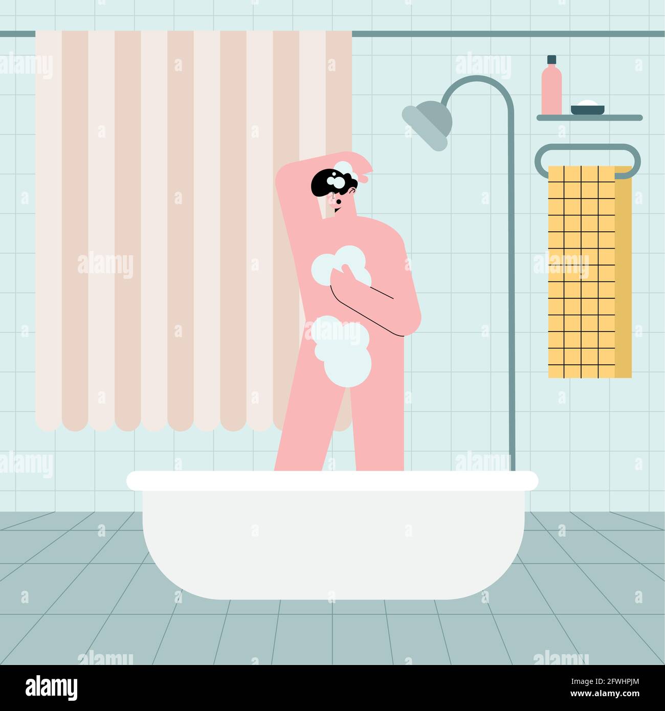 man bathing in bathtub activity everyday Stock Vector Image & Art - Alamy