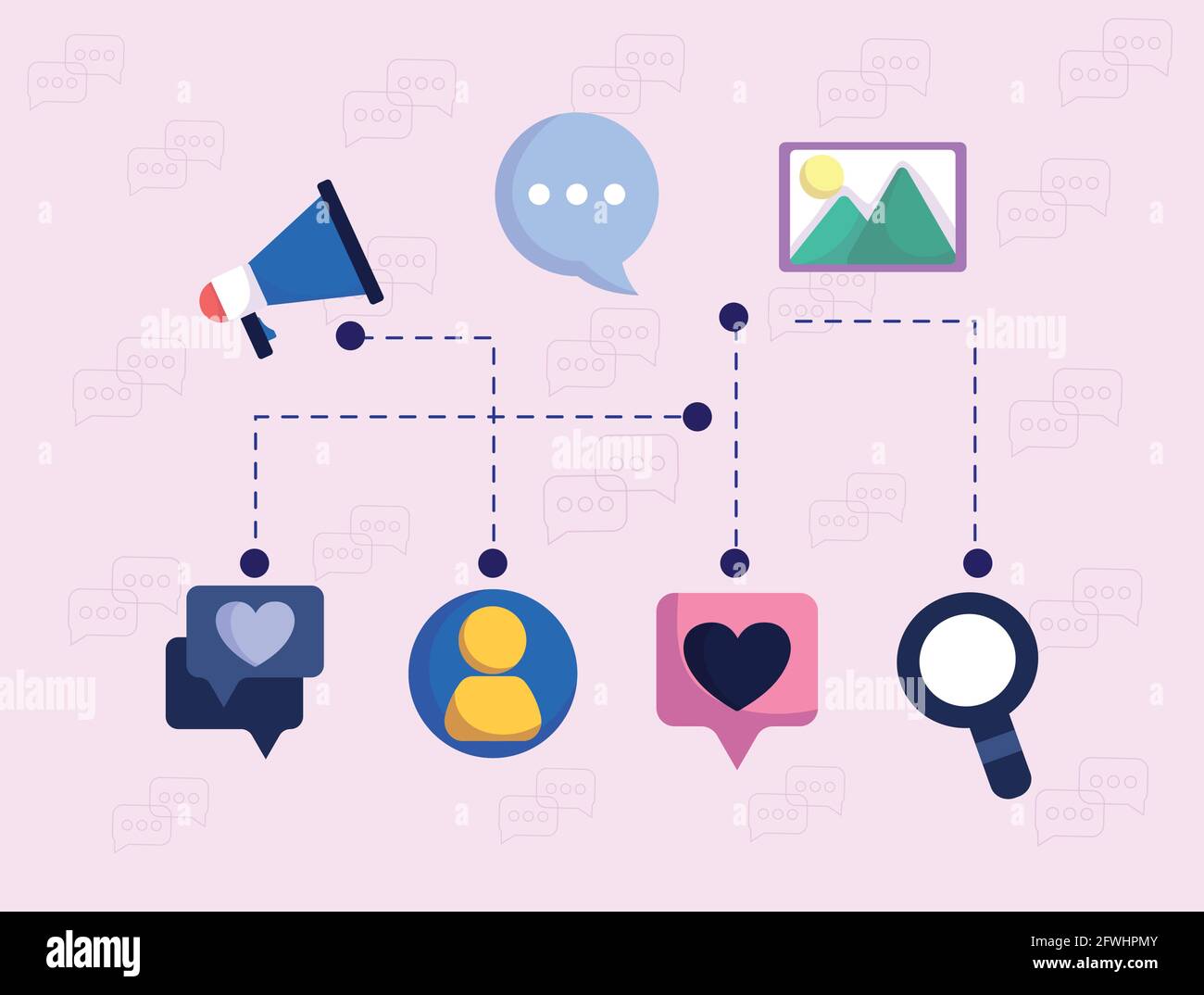 social media connection Stock Vector Image & Art - Alamy