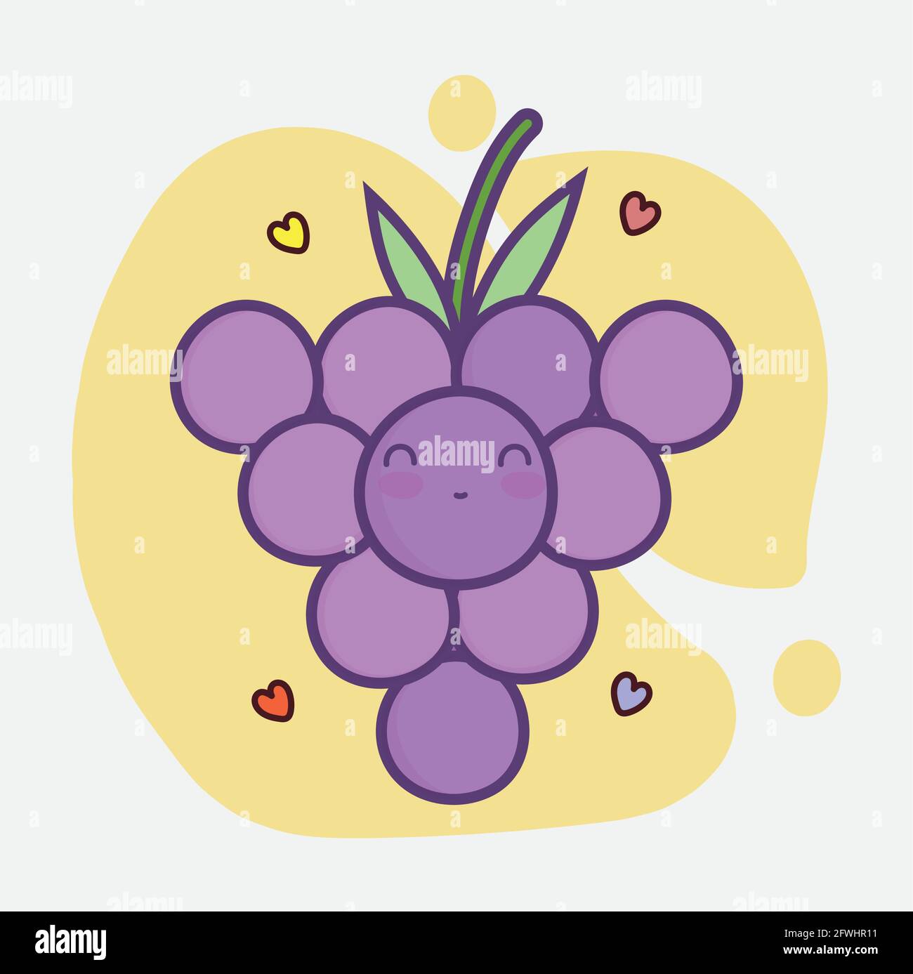 cute grapes fruit Stock Vector Image & Art - Alamy