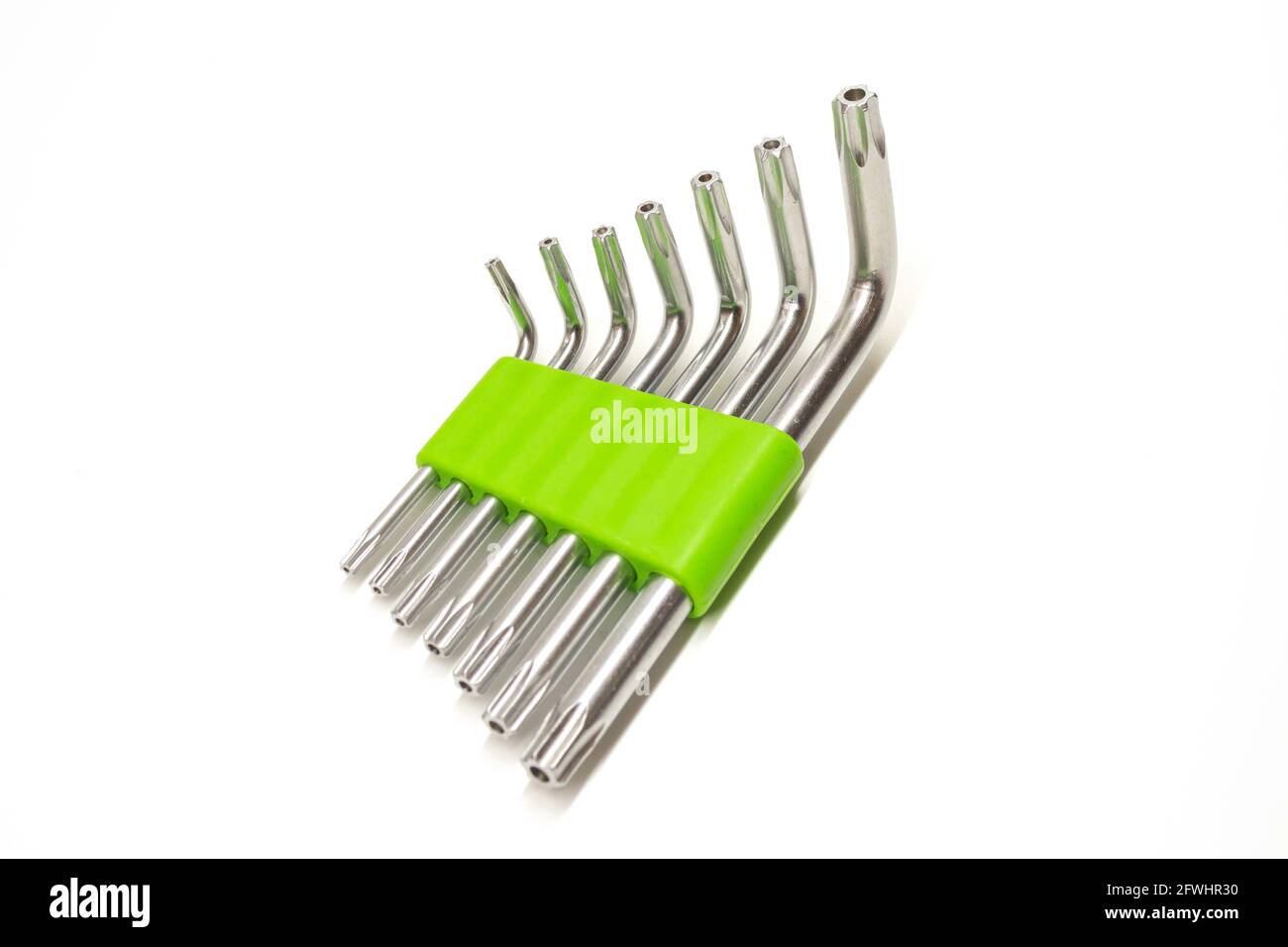 sets of hex keys on white background, chromed steel key set Stock Photo ...