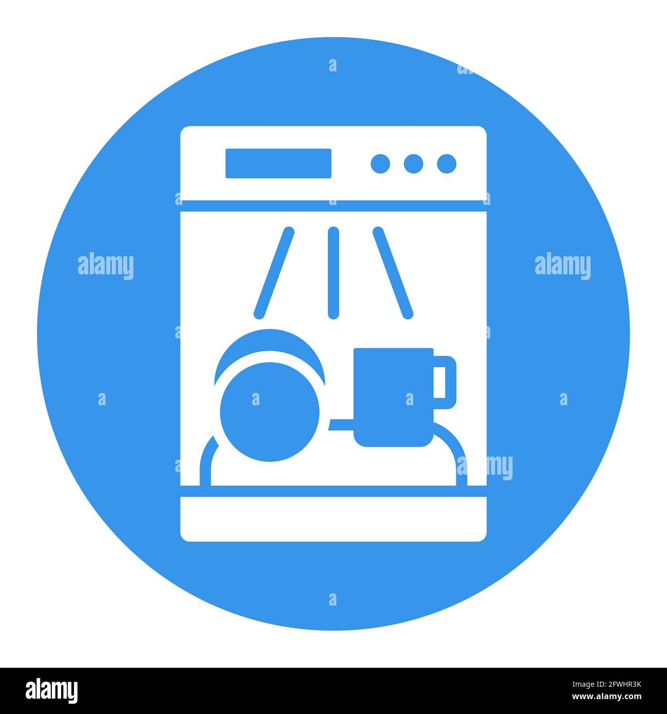 Dishwasher vector white glyph icon. Electric kitchen appliance. Graph ...