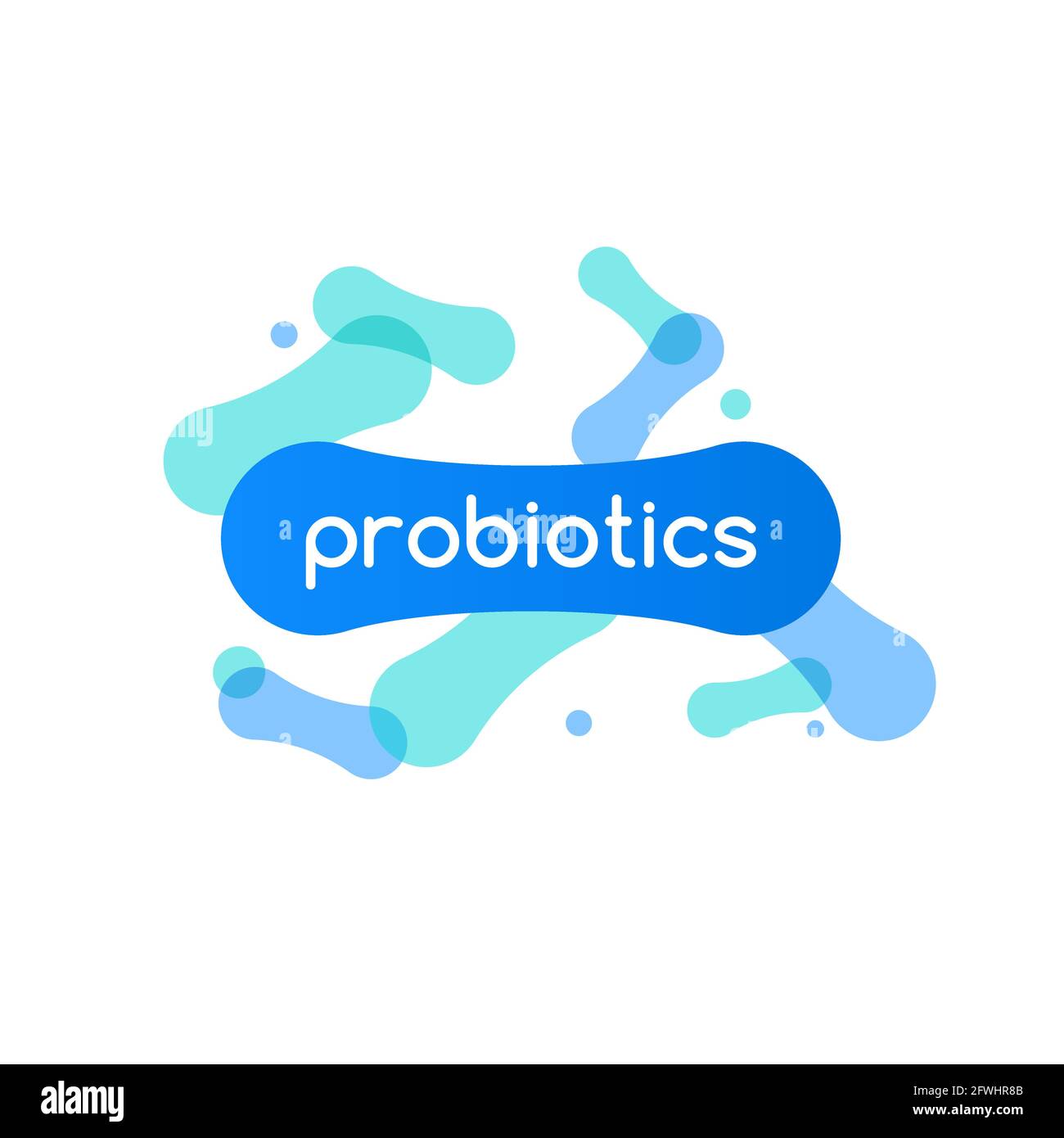 Probiotic bacteria logo. Bifidobacteria lactobacillus gut acidophilus ...
