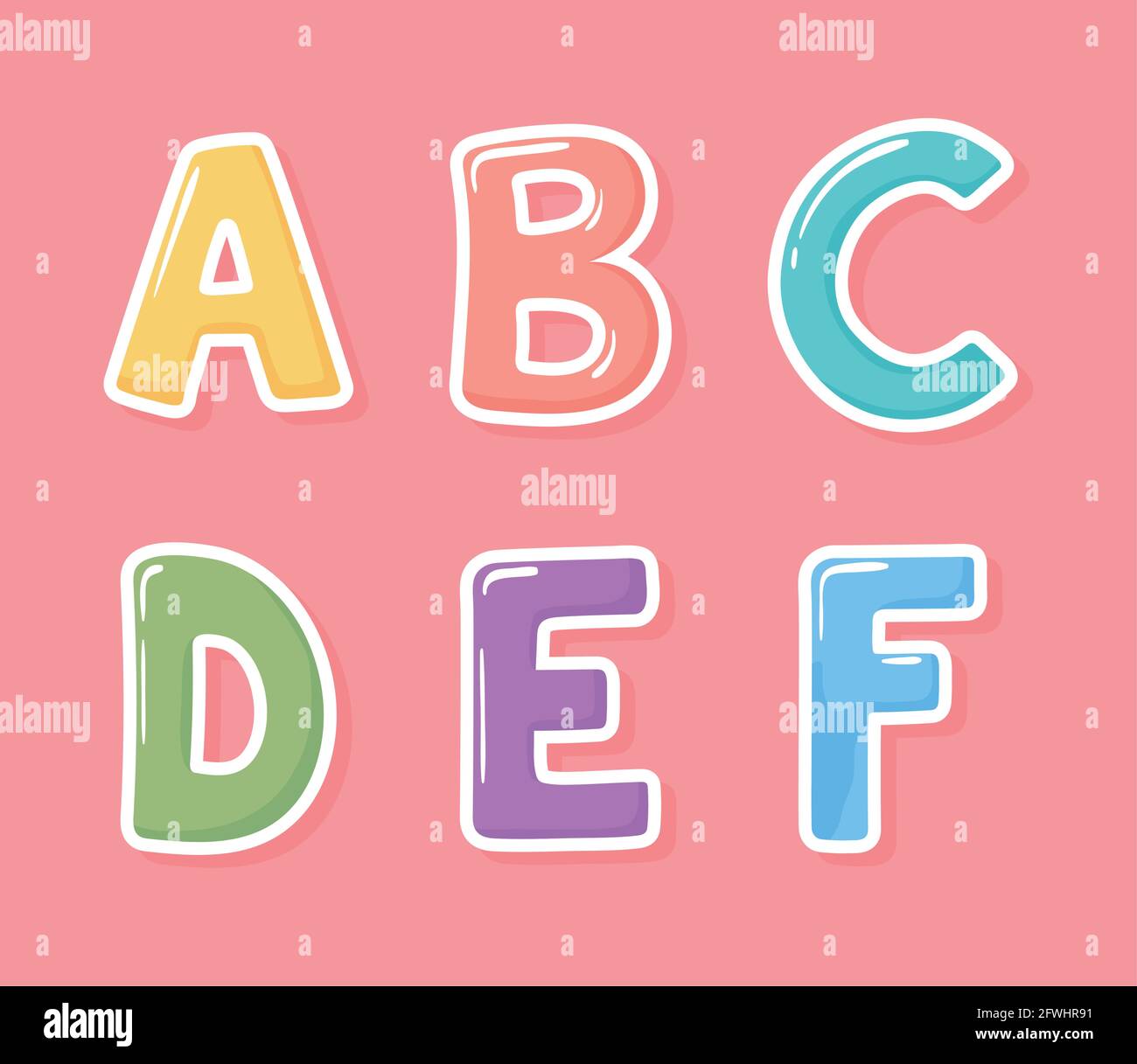 alphabet letters cartoon Stock Vector Image & Art - Alamy