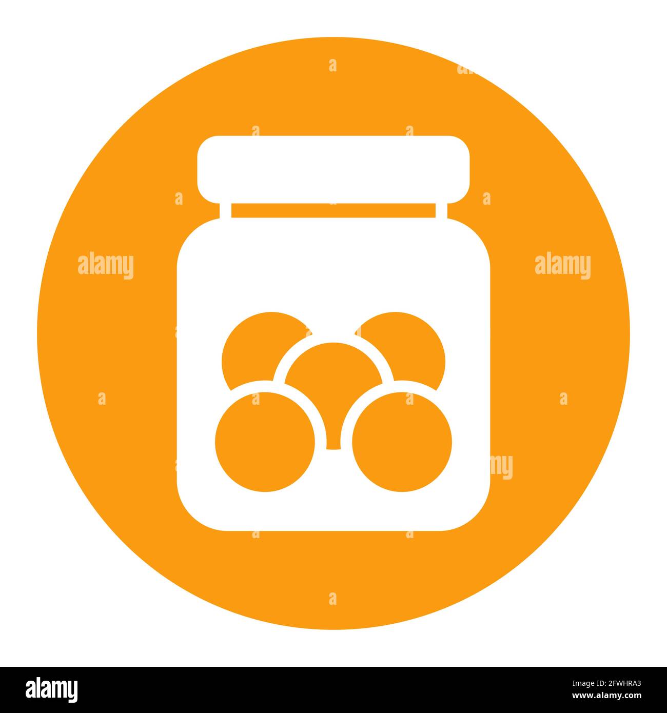 Cookie jar vector white glyph icon. Kitchen appliance. Graph symbol for ...