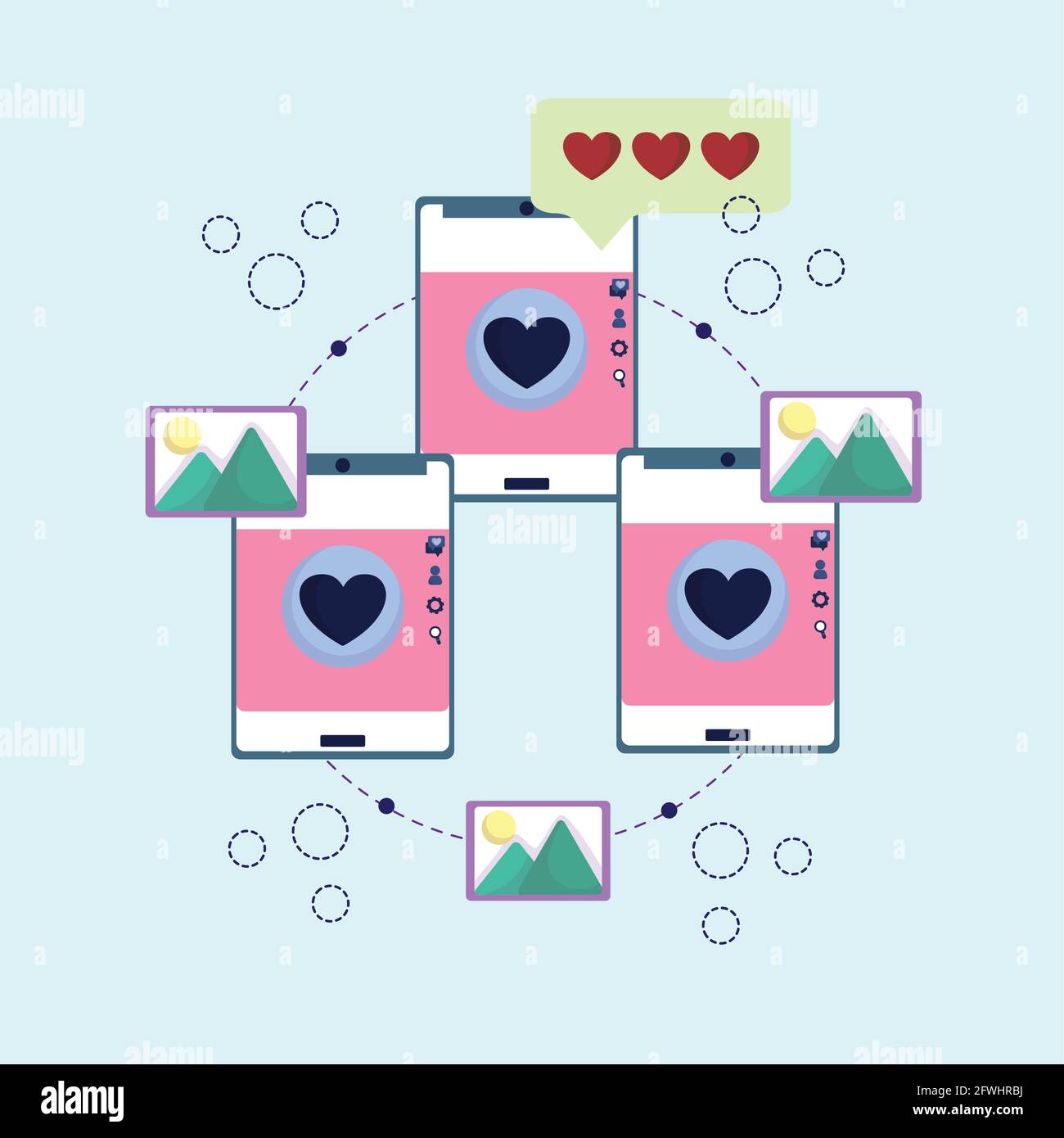 social media share Stock Vector Image & Art - Alamy