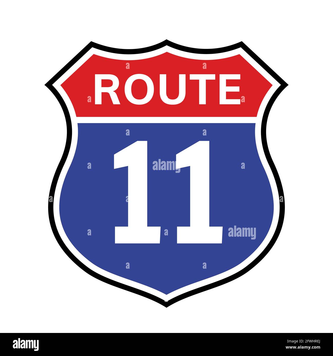 11 route sign icon. Vector road 40 highway interstate american freeway ...
