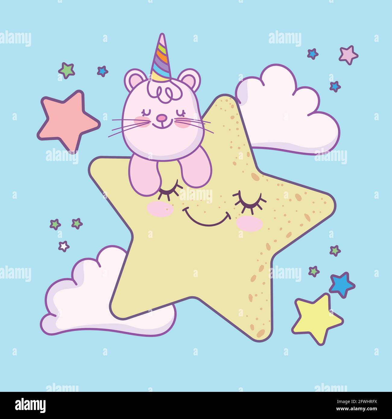 cute animal star cartoon Stock Vector Image & Art - Alamy