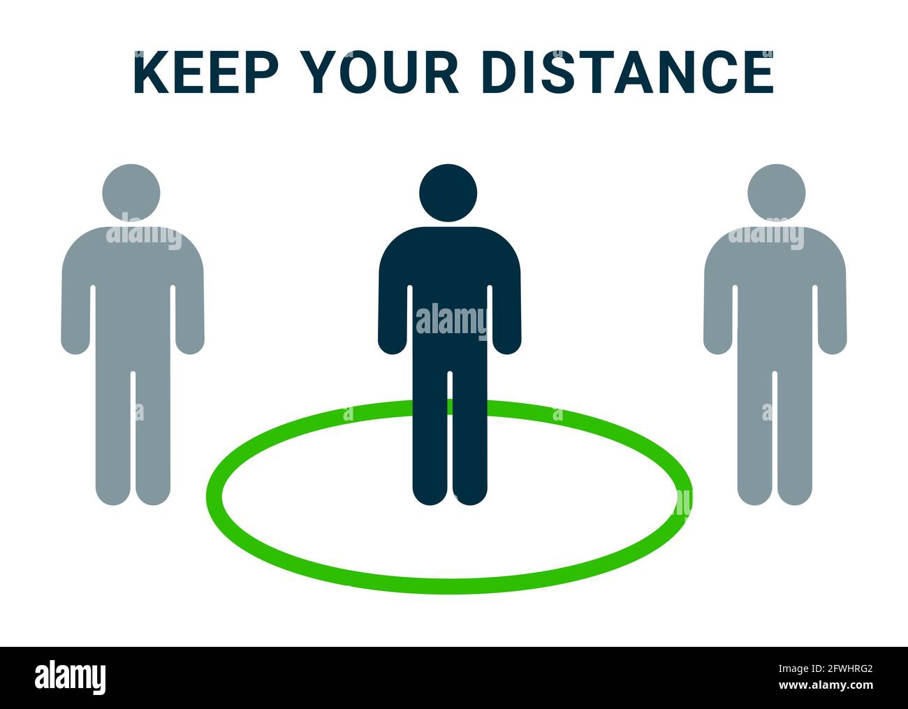 Social distance vector icon, Keep distance people info graphic rule ...