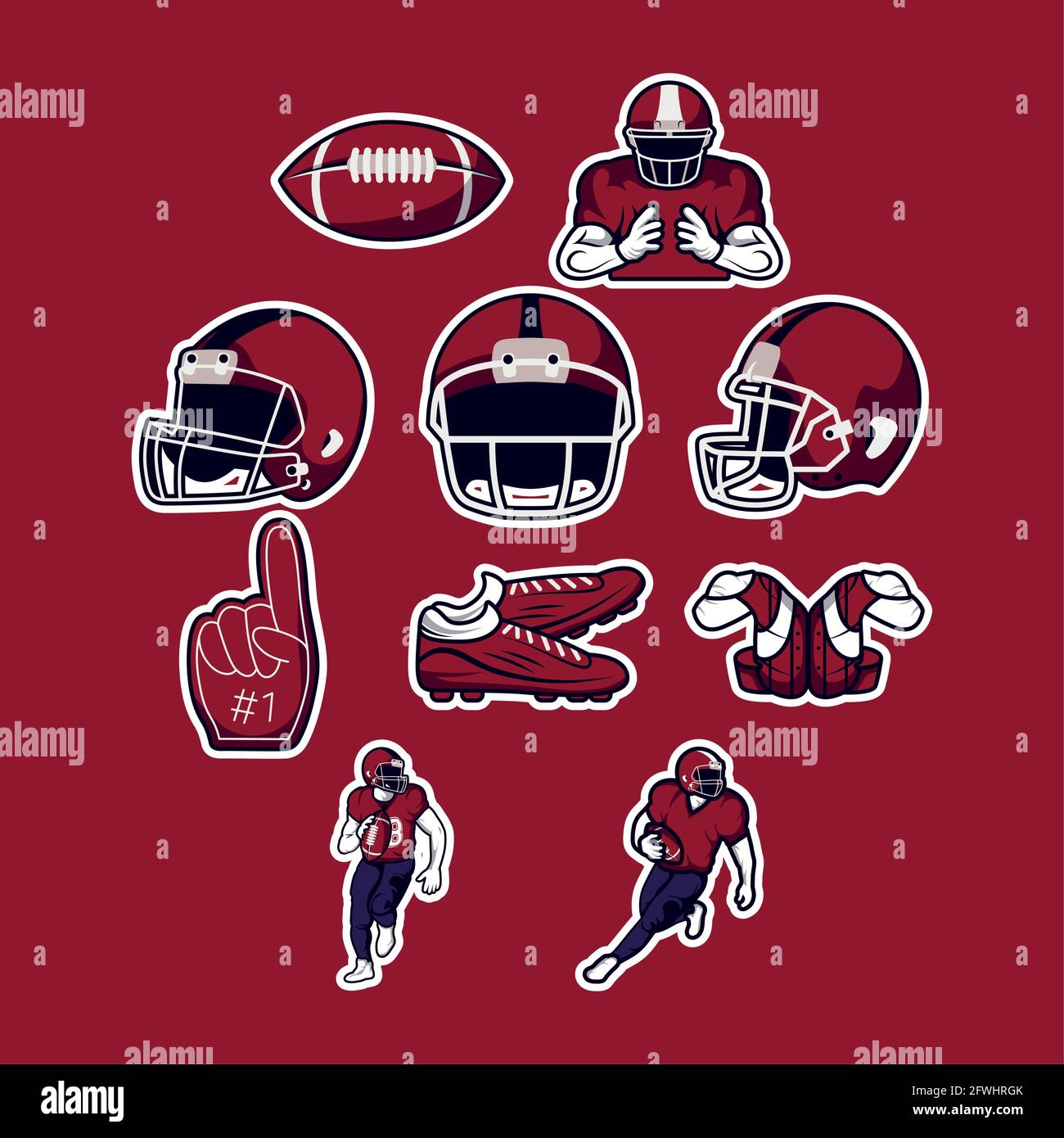 ten american football set icons Stock Vector Image & Art - Alamy