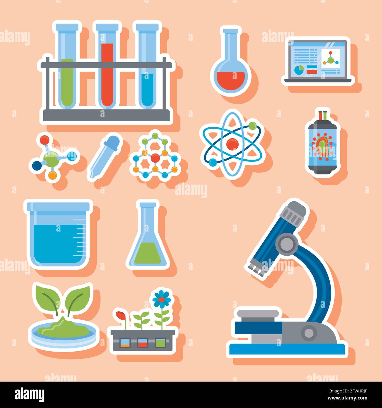 thirteen bio technology set icons Stock Vector Image & Art - Alamy