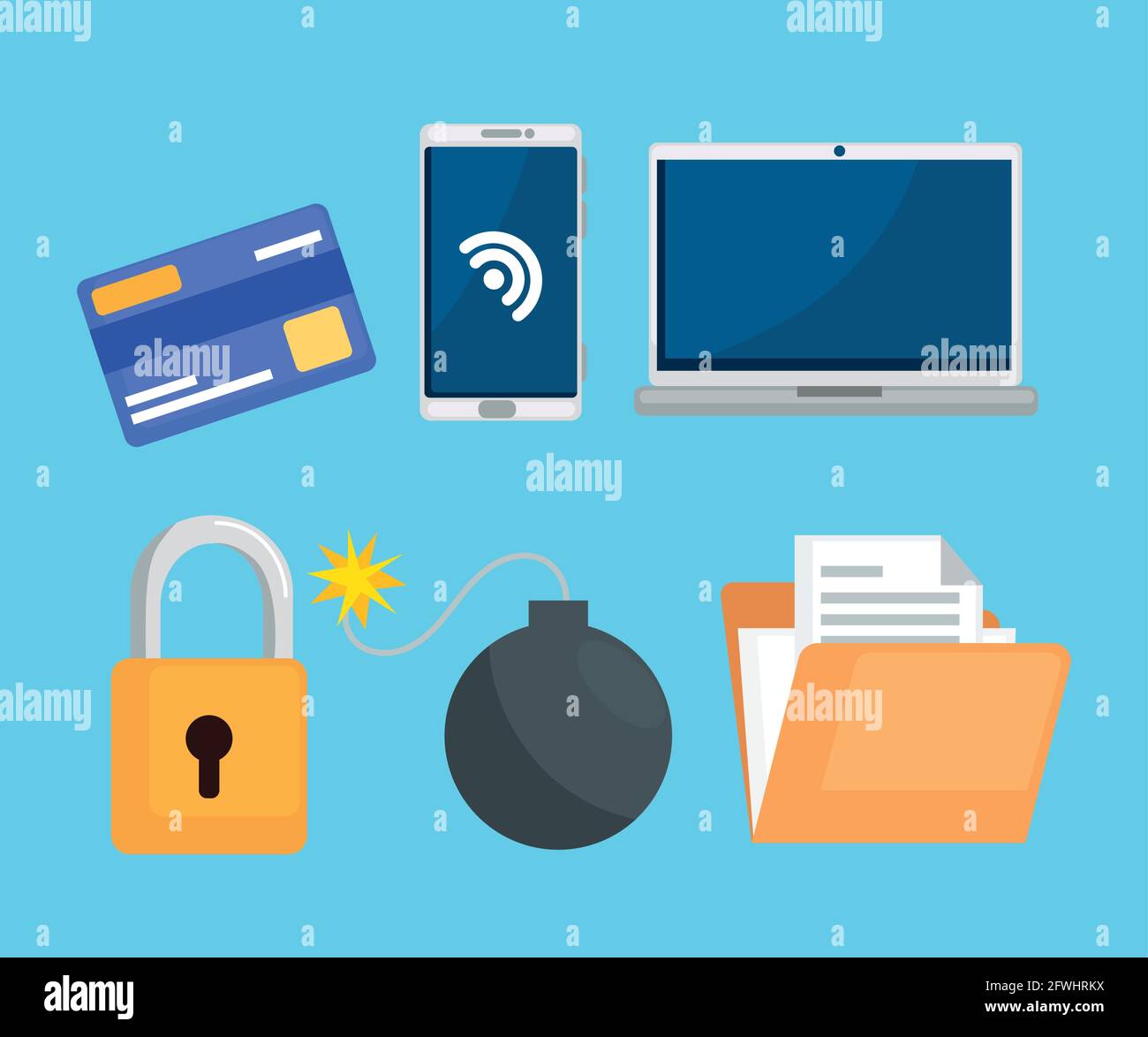 Cyber security icon collection Stock Vector Image & Art - Alamy