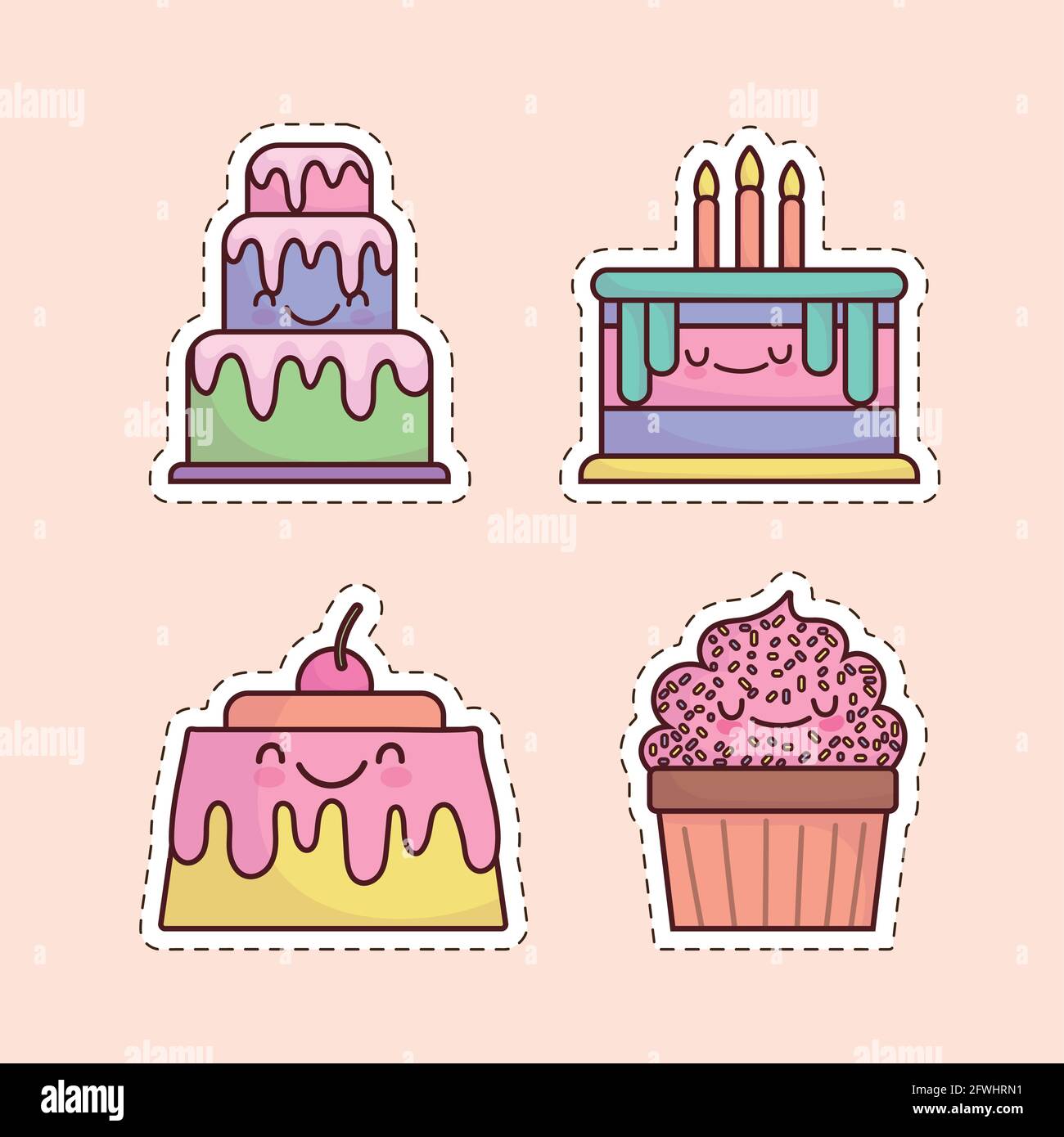 cute dessert cartoon Stock Vector Image & Art - Alamy