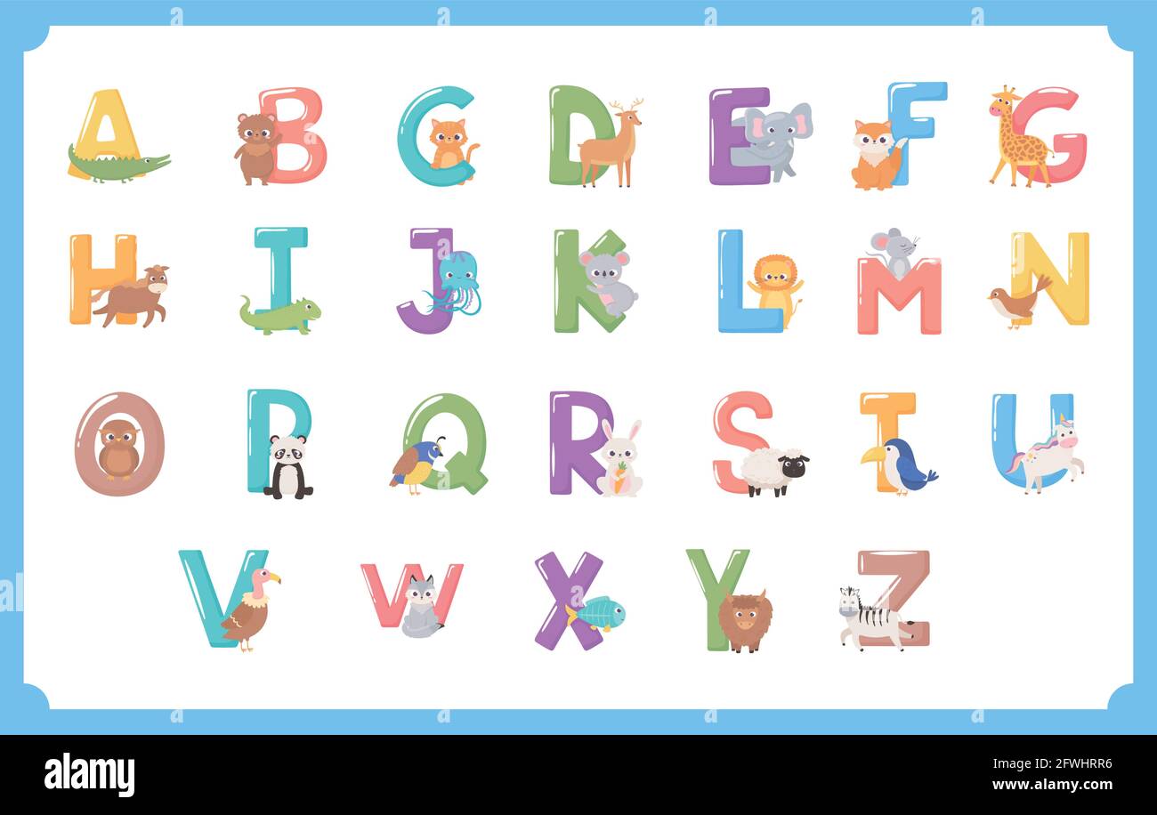 animals alphabet letters Stock Vector Image & Art - Alamy