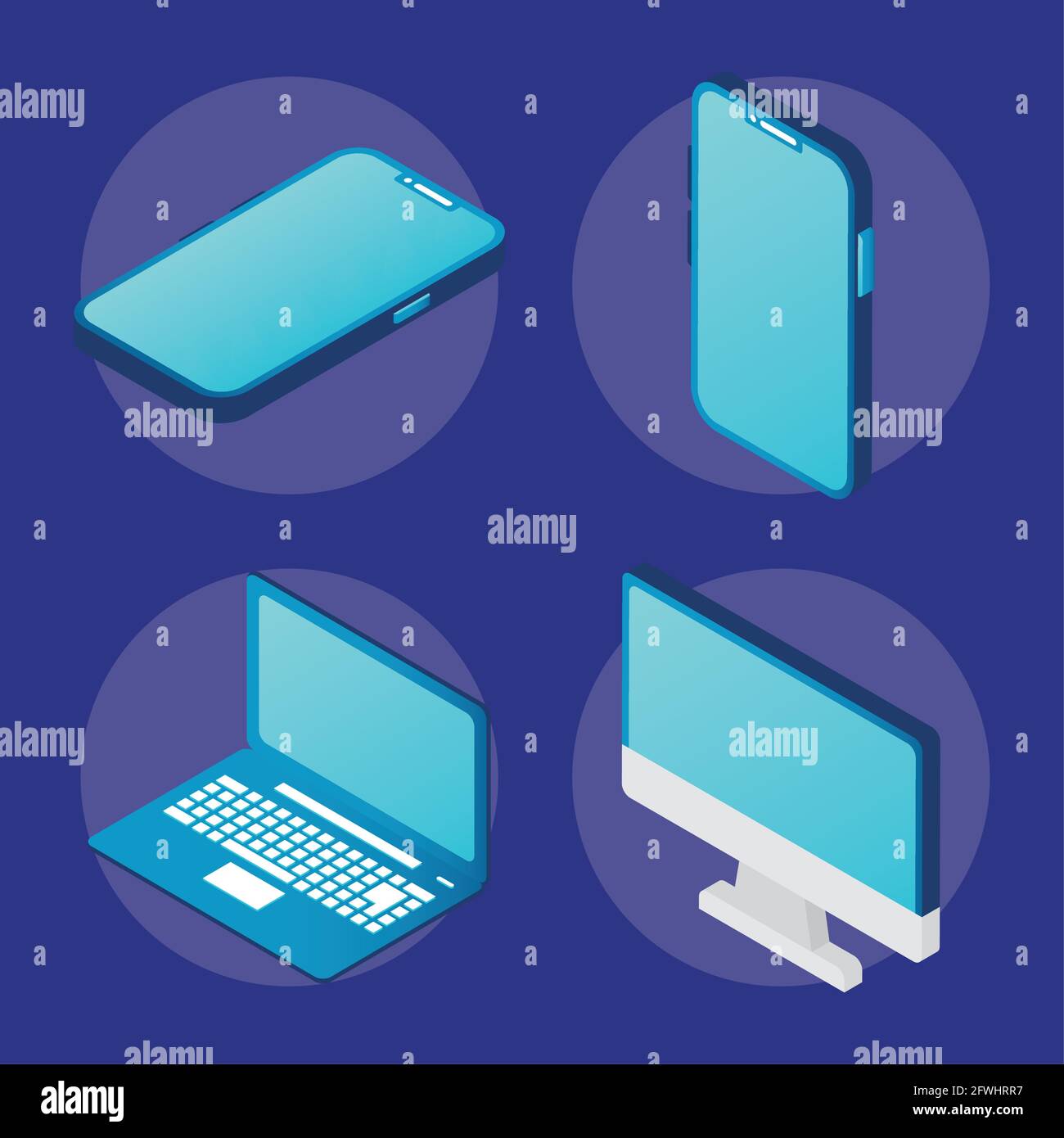 four electronic devices set icons Stock Vector Image & Art - Alamy