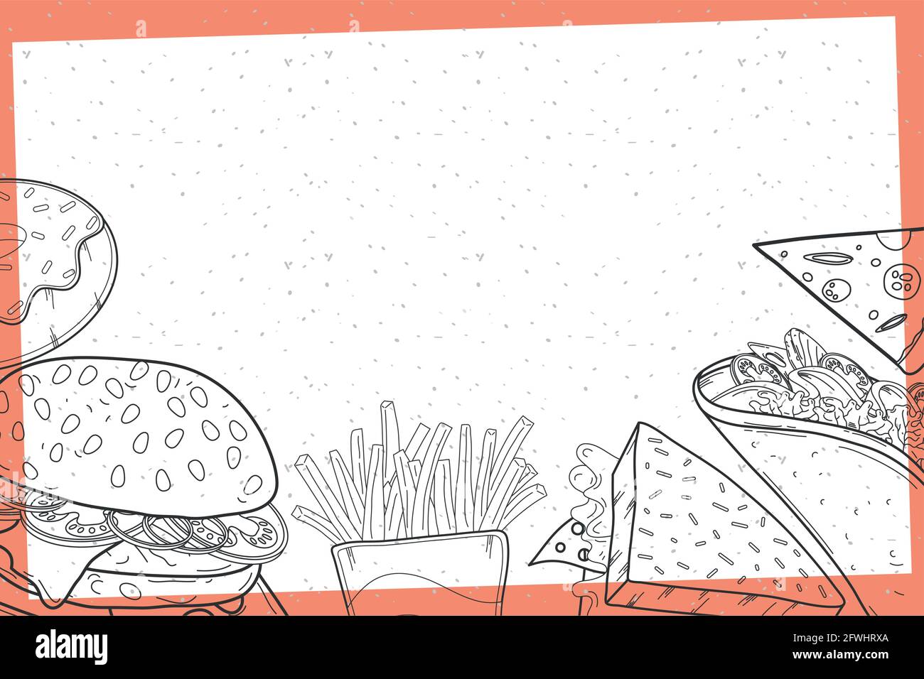 one line set fast foods frame Stock Vector Image & Art - Alamy