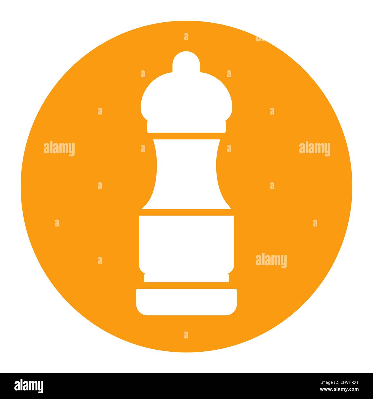 Pepper mill spice grinder vector white glyph icon. Kitchen appliance ...