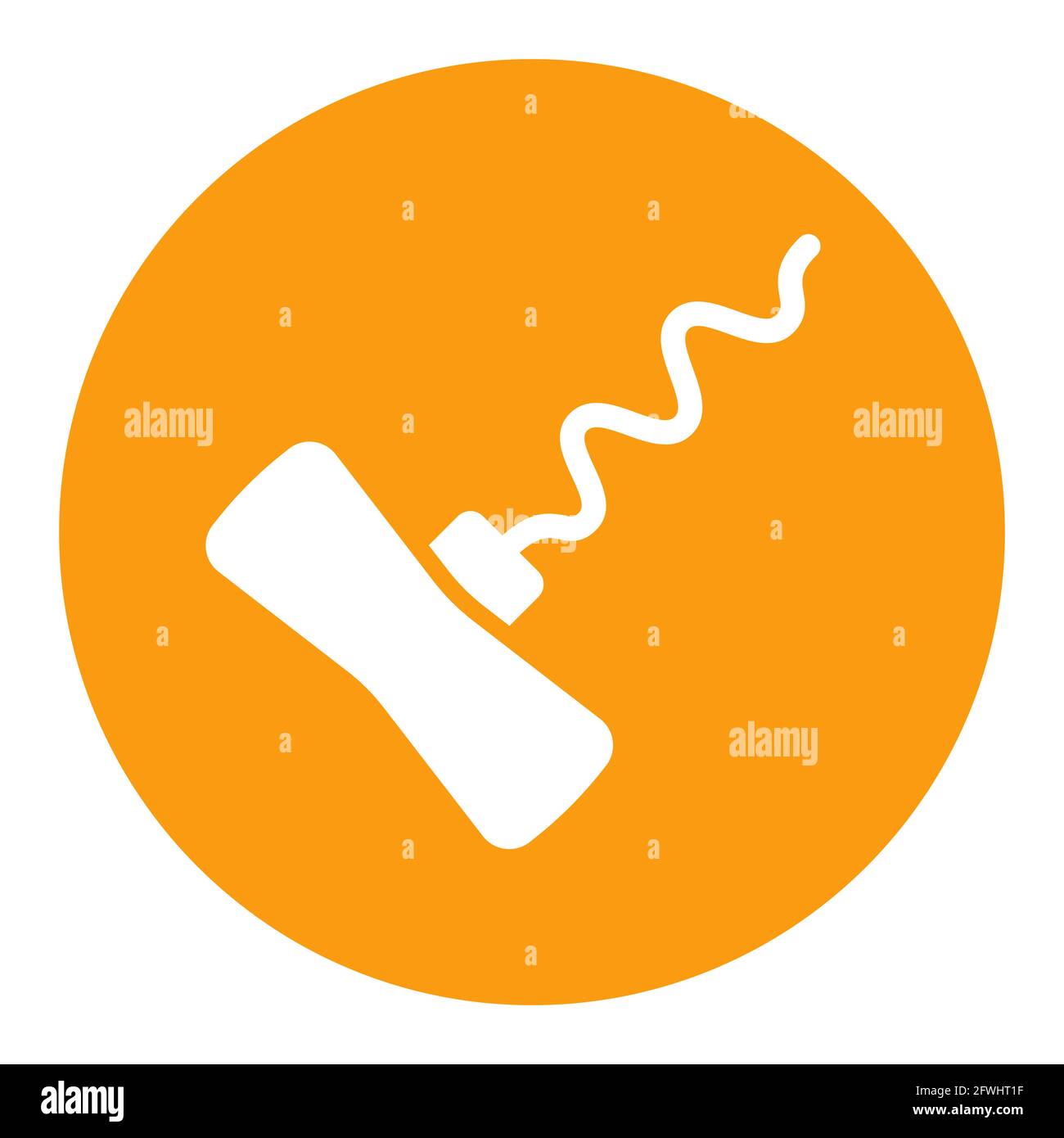 Corkscrew vector white glyph icon. Kitchen appliances. Graph symbol for ...