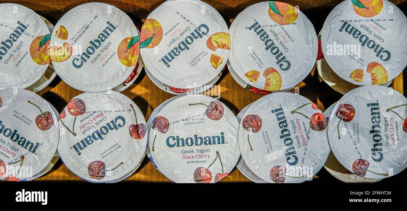 Chobani Fruit Yogurt Stock Photo - Alamy