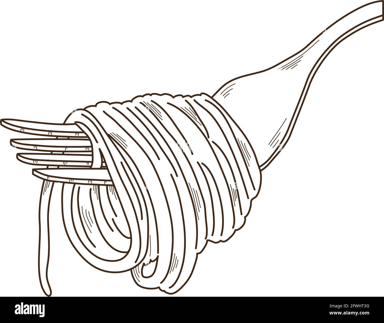Spaghetti in hand Stock Vector Images - Alamy