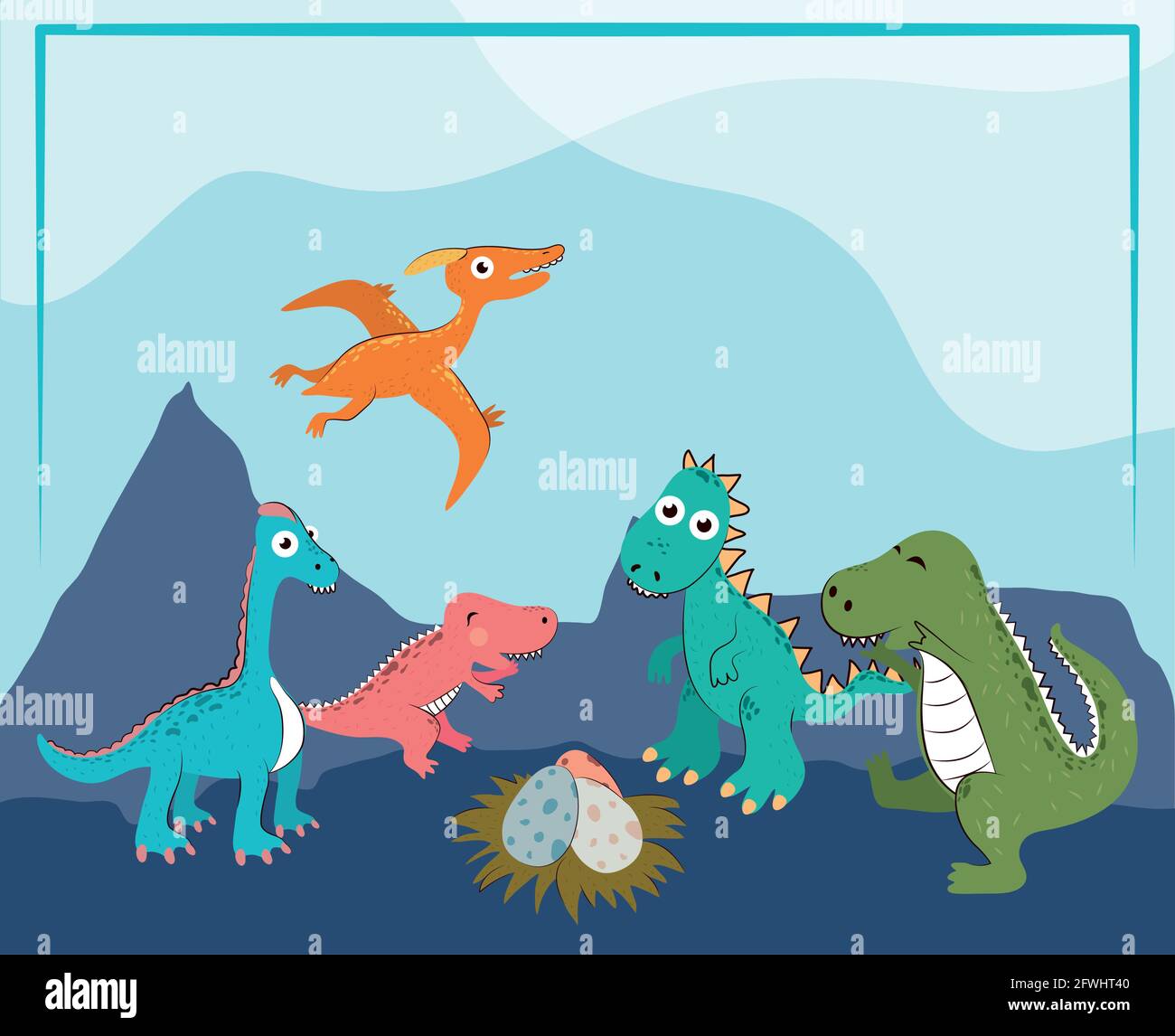 funny dinosaurs in the land Stock Vector Image & Art - Alamy