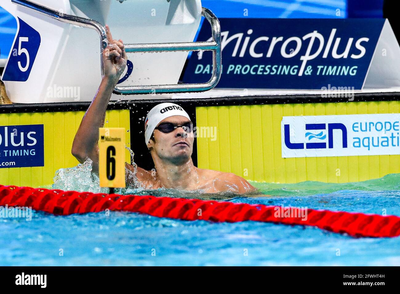 BUDAPEST, HUNGARY - MAY 22: Evgeny Rylov of Russia competing at the Men ...