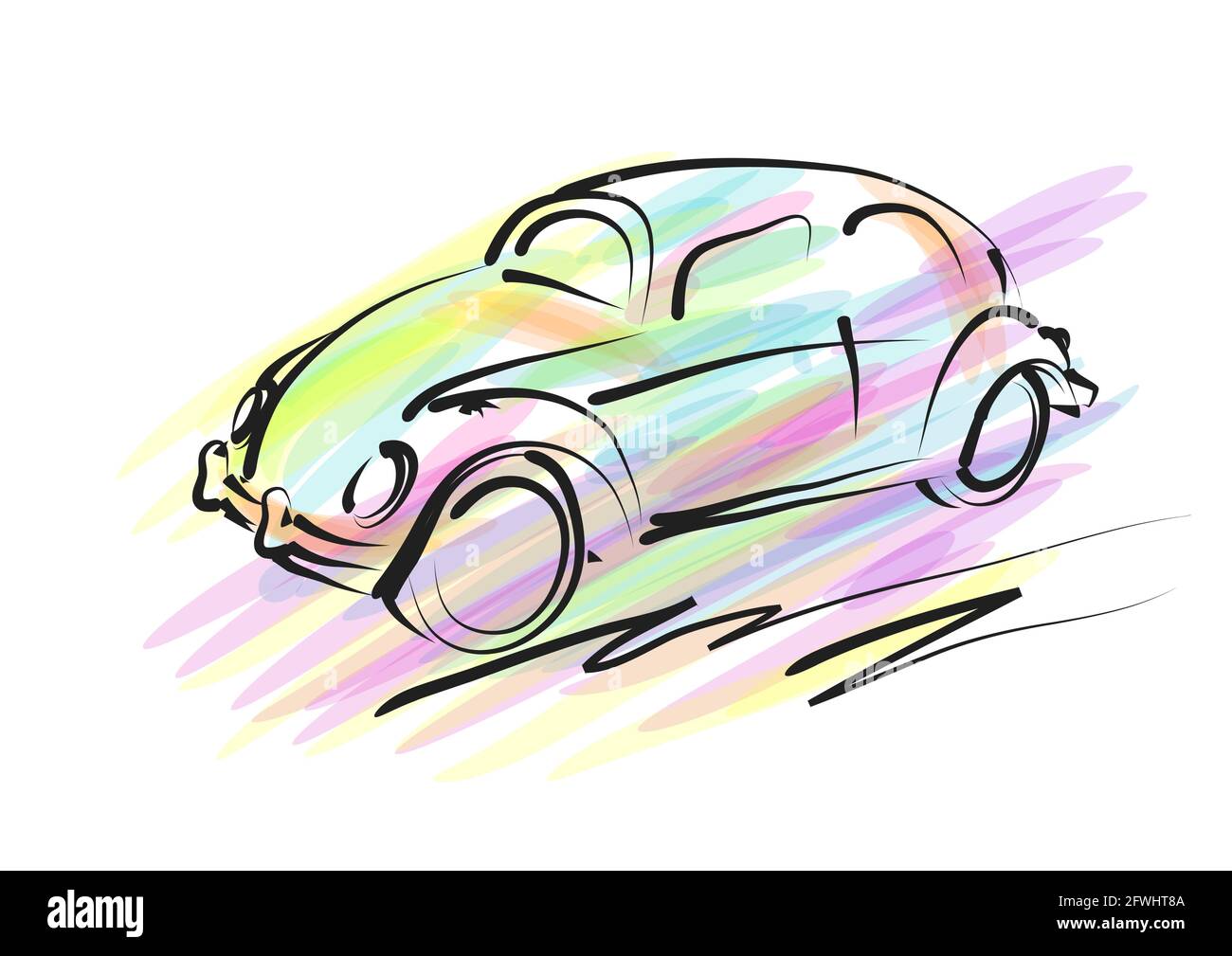 abstract multicolor car isolated on white background Stock Vector Image ...