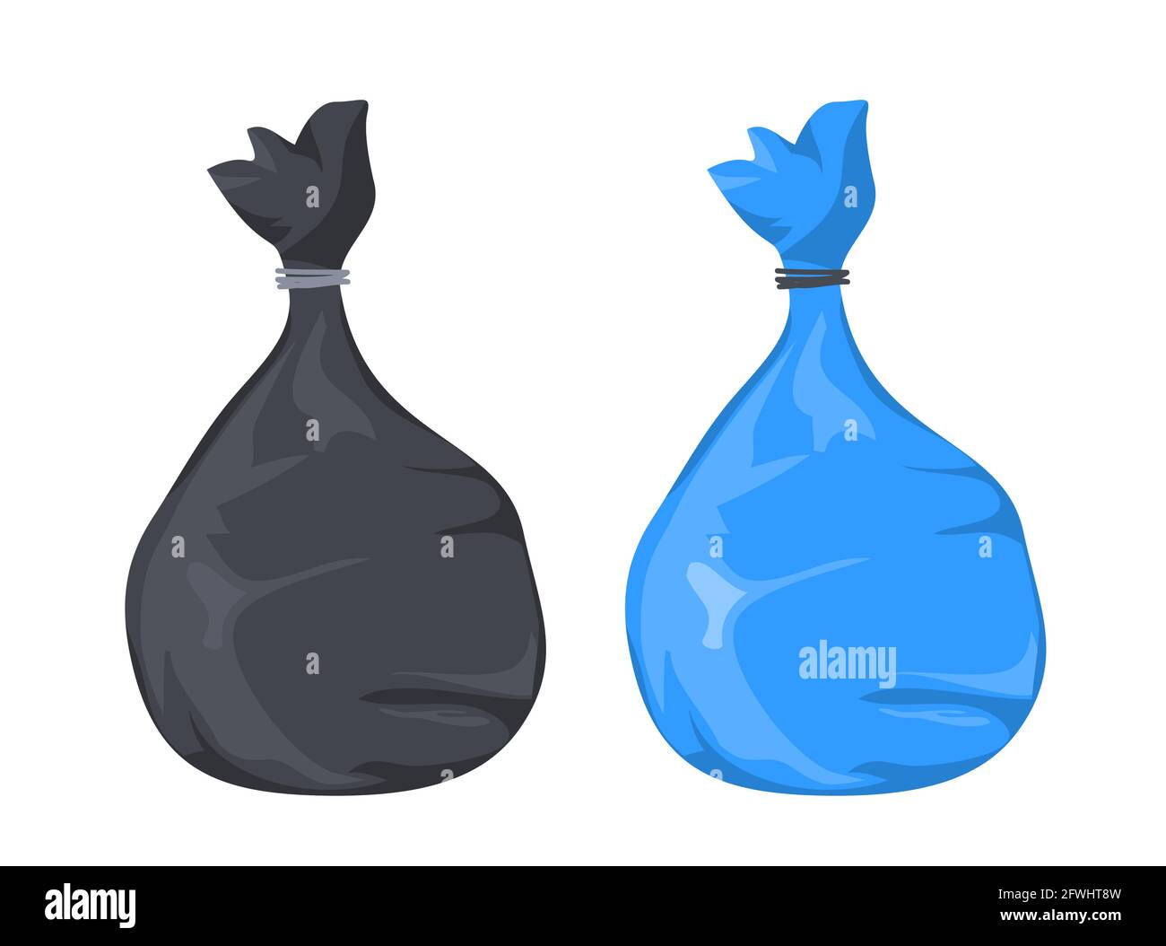 Rubbish garbage bag vector plastic icon. Trash rubbish bin cartoon ...