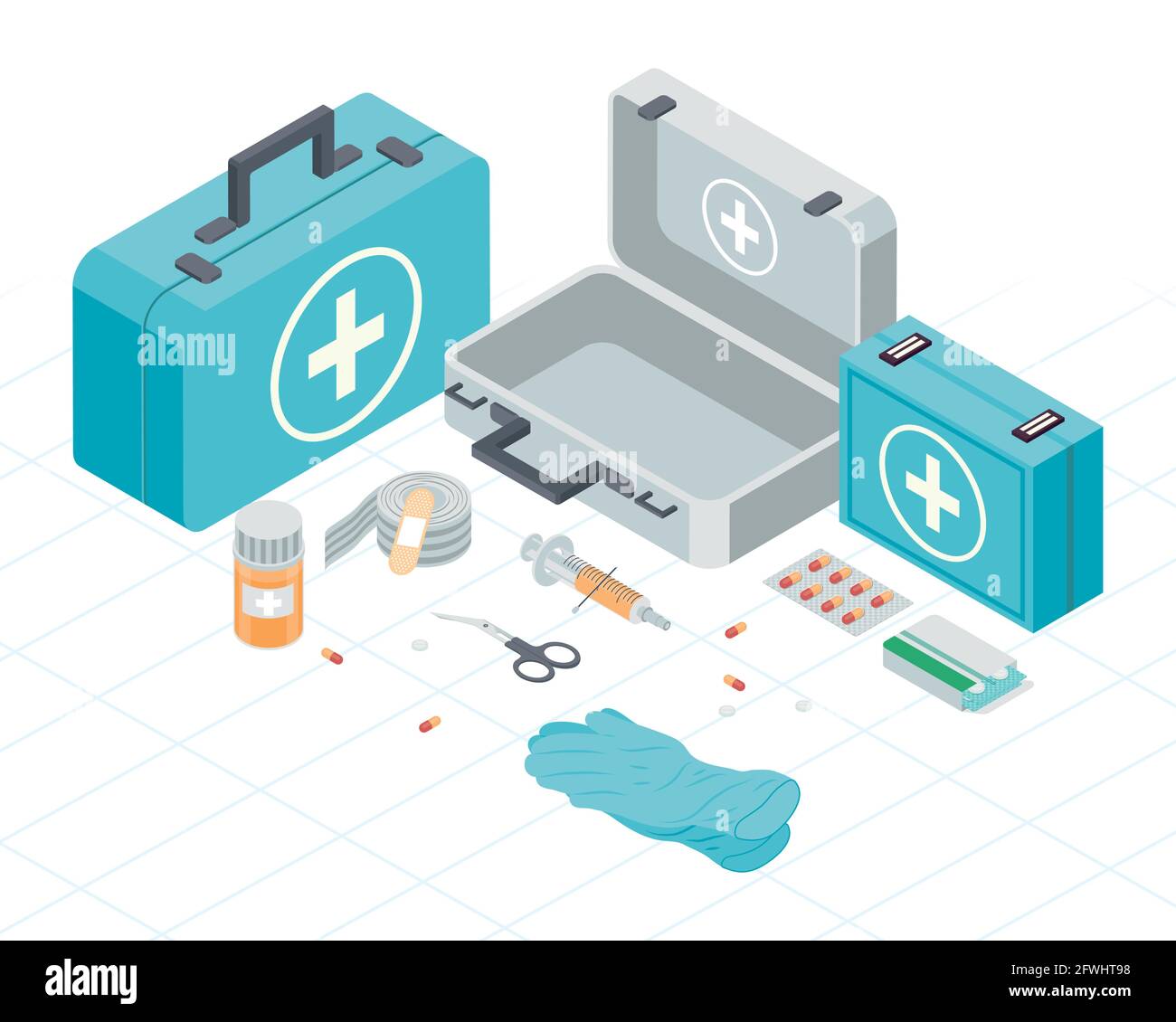 kits and first aid set icons Stock Vector Image & Art - Alamy