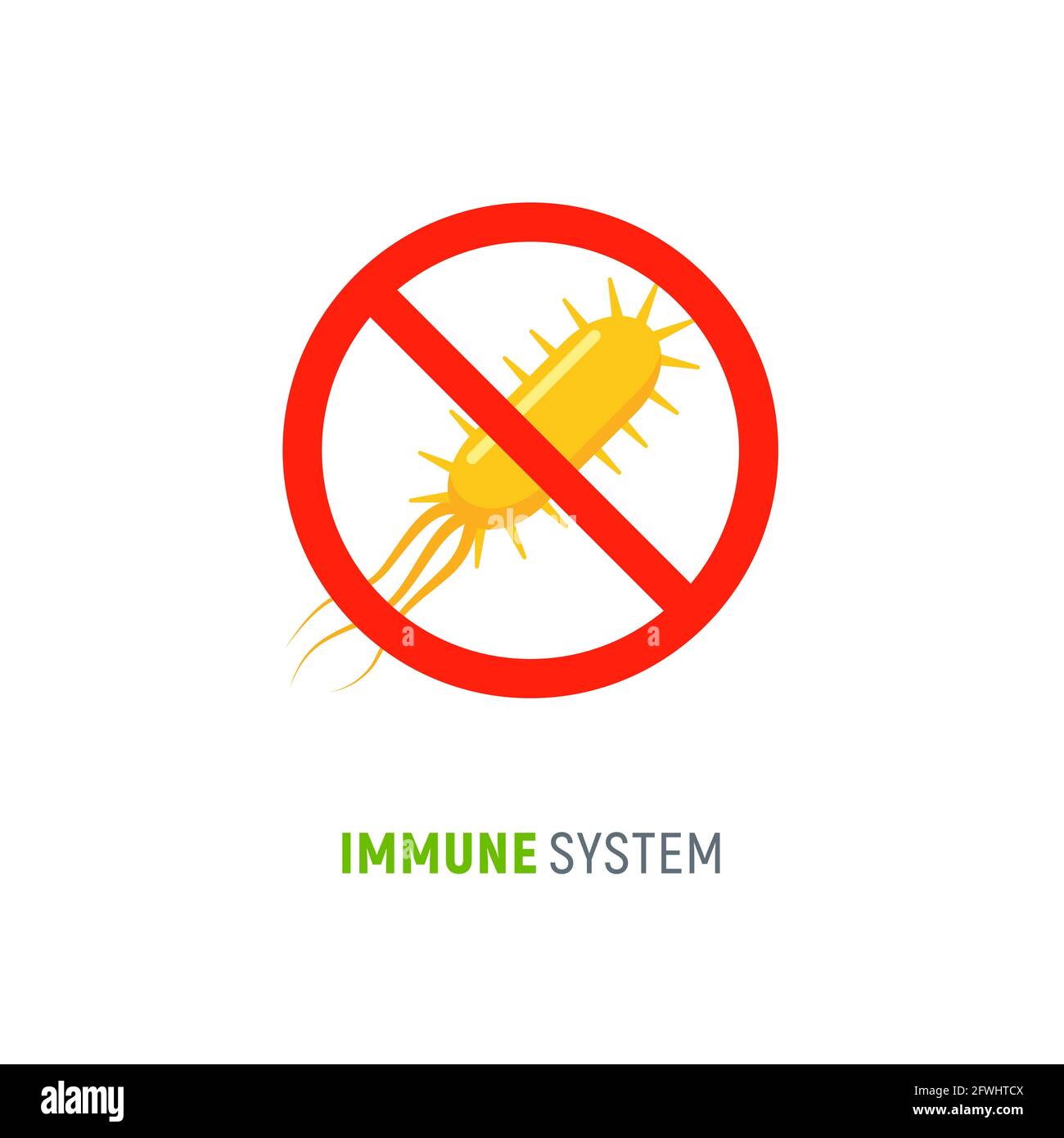 Immune bacteria system sign. Antibacterial virus sign. Immune ...