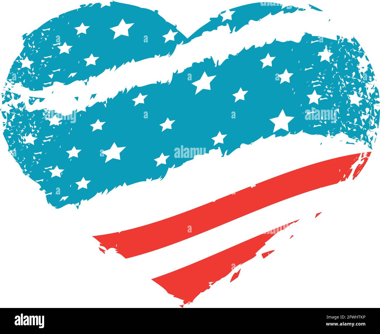 american flag shaped heart Stock Vector Image & Art - Alamy