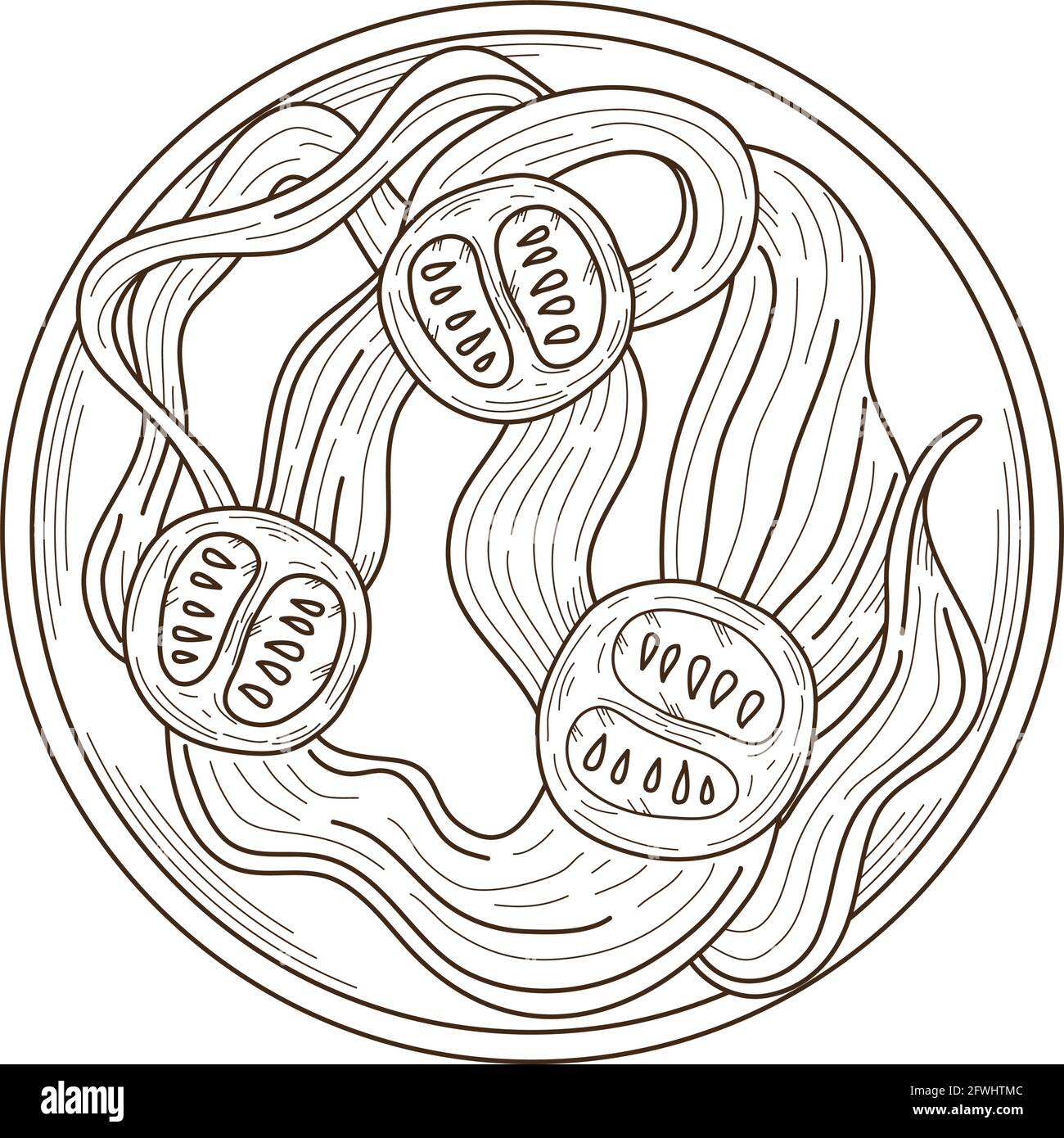 Spaghetti vegetables Stock Vector Images - Alamy