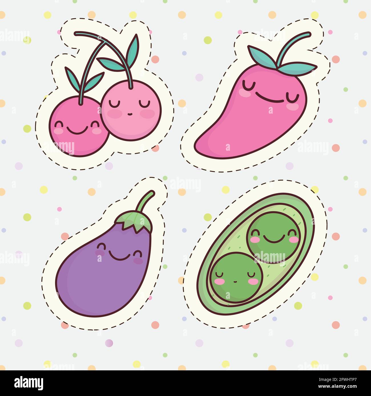cute vegetables stickers Stock Vector Image & Art - Alamy