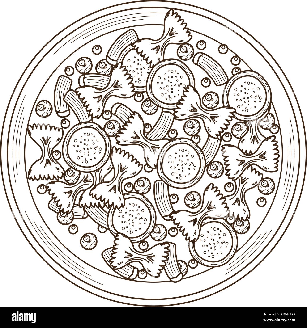 Spaghetti vegetables Stock Vector Images - Alamy