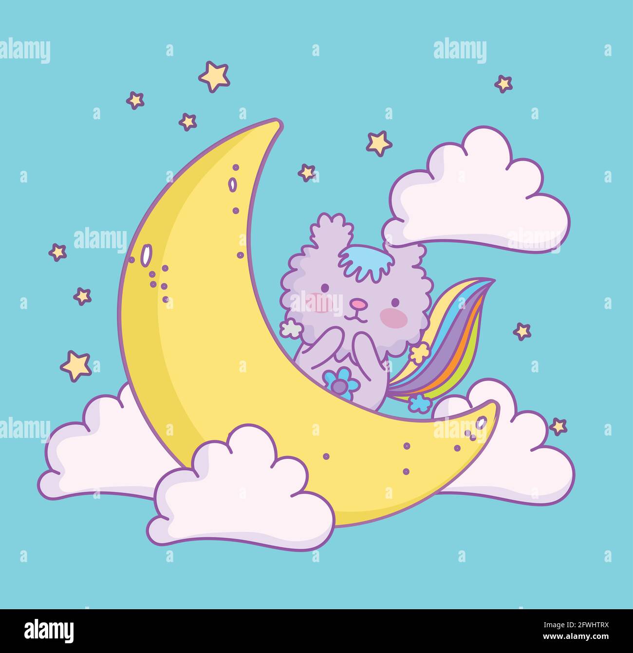 cute squirrel on moon Stock Vector Image & Art - Alamy