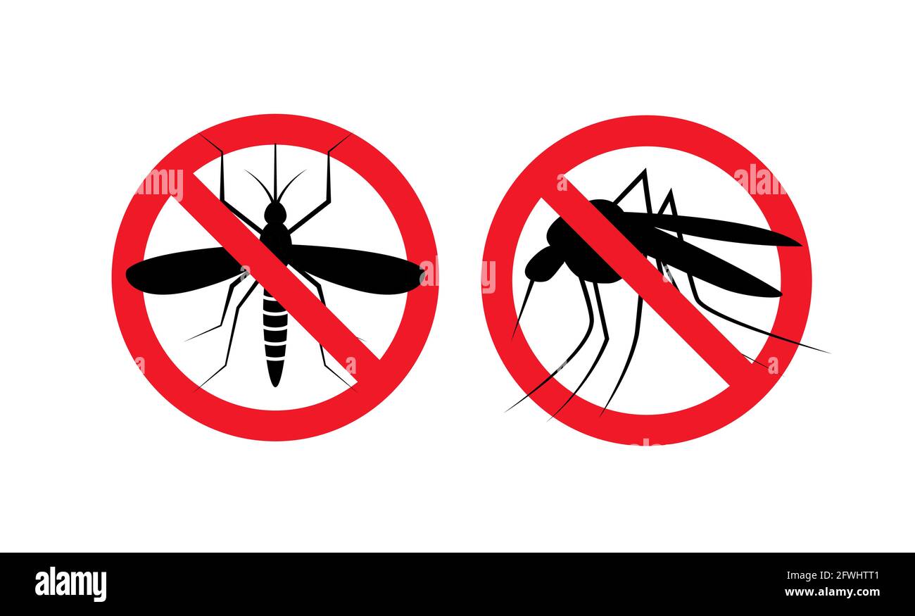 Repellent mosquito stop sign icon. Malaria pest insect anti mosquito ...