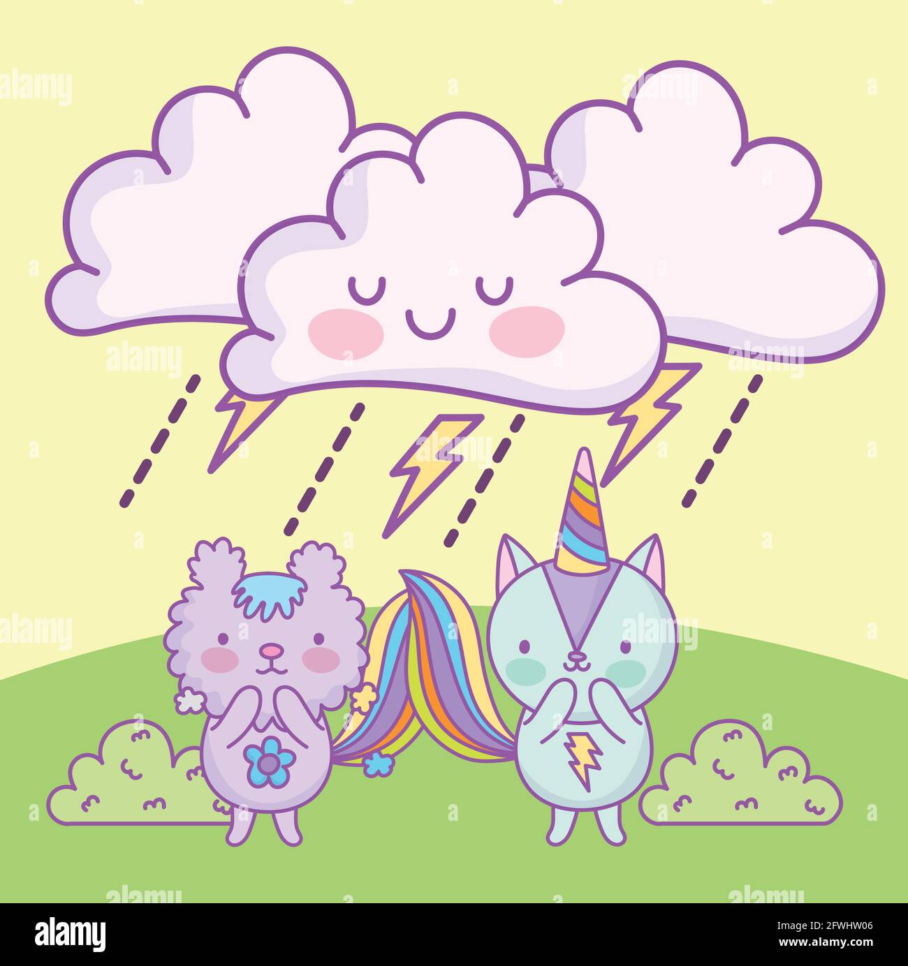 cute animals storm Stock Vector Image & Art - Alamy