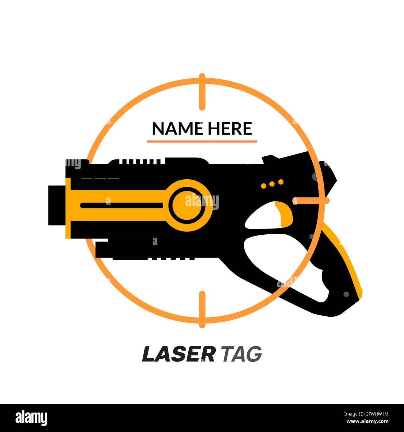 Laser tag gun game icon. Vector laser tag futuristic logo weapon Stock ...