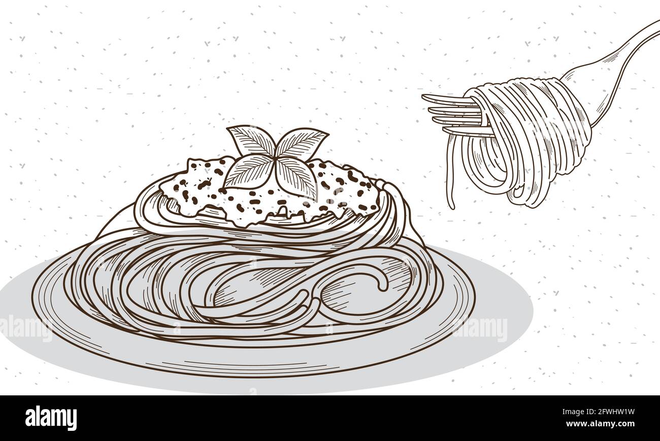 Spaghetti in hand Stock Vector Images - Alamy