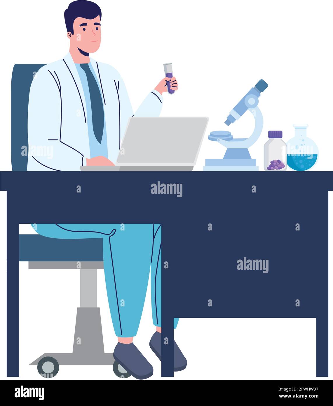 laboratory man with laptop Stock Vector Image & Art - Alamy