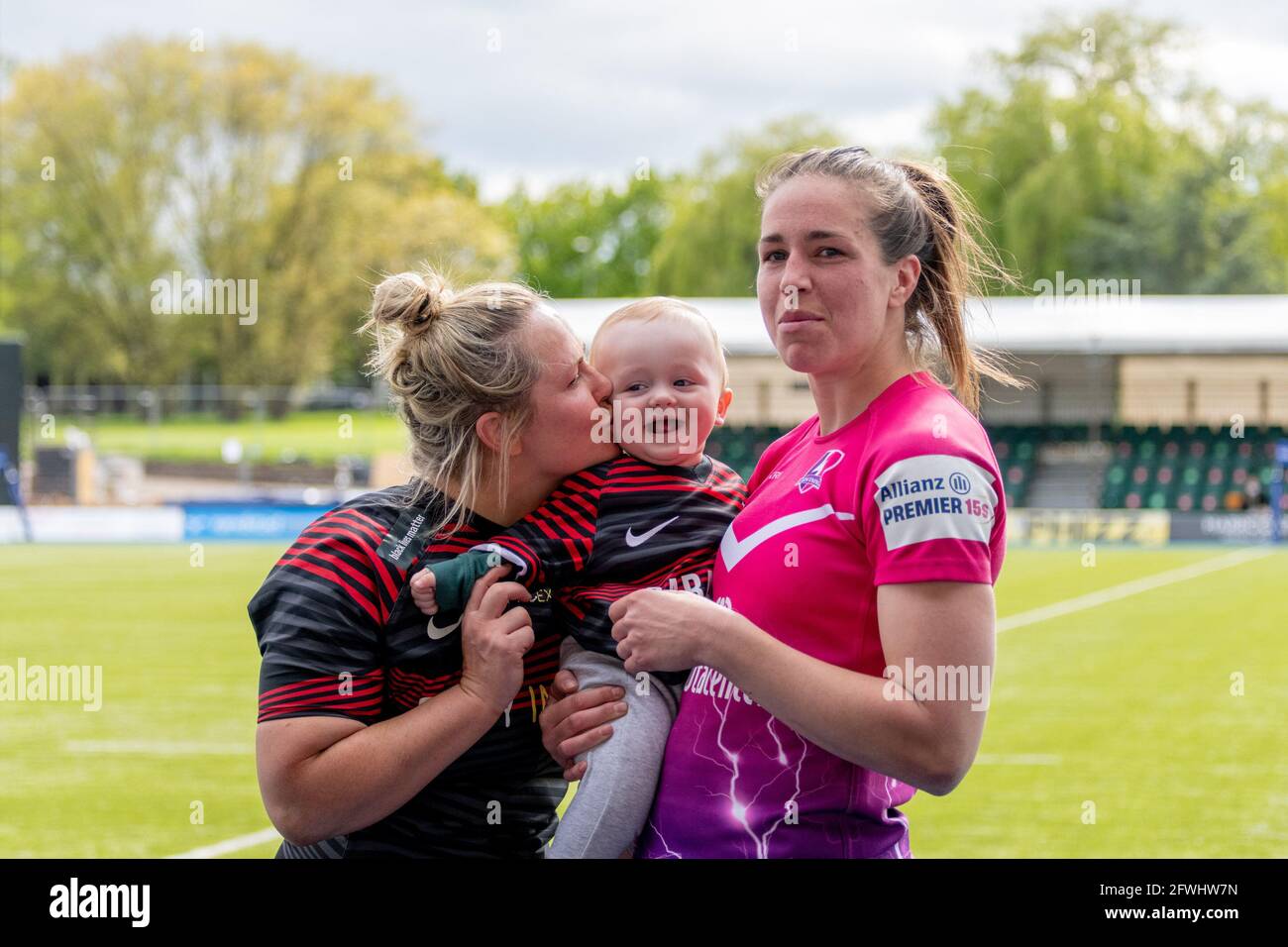 London, UK. 22nd May, 2021. Marlie Packer (7 Saracens Women) and Emily ...