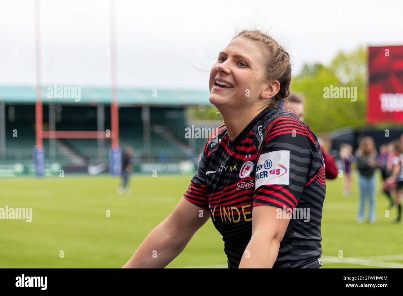 London, UK. 22nd May, 2021. Lotte Clapp (11 Saracens Women) after the ...