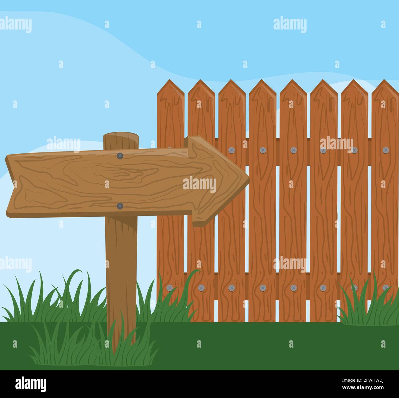 wood fence signpost Stock Vector Image & Art - Alamy