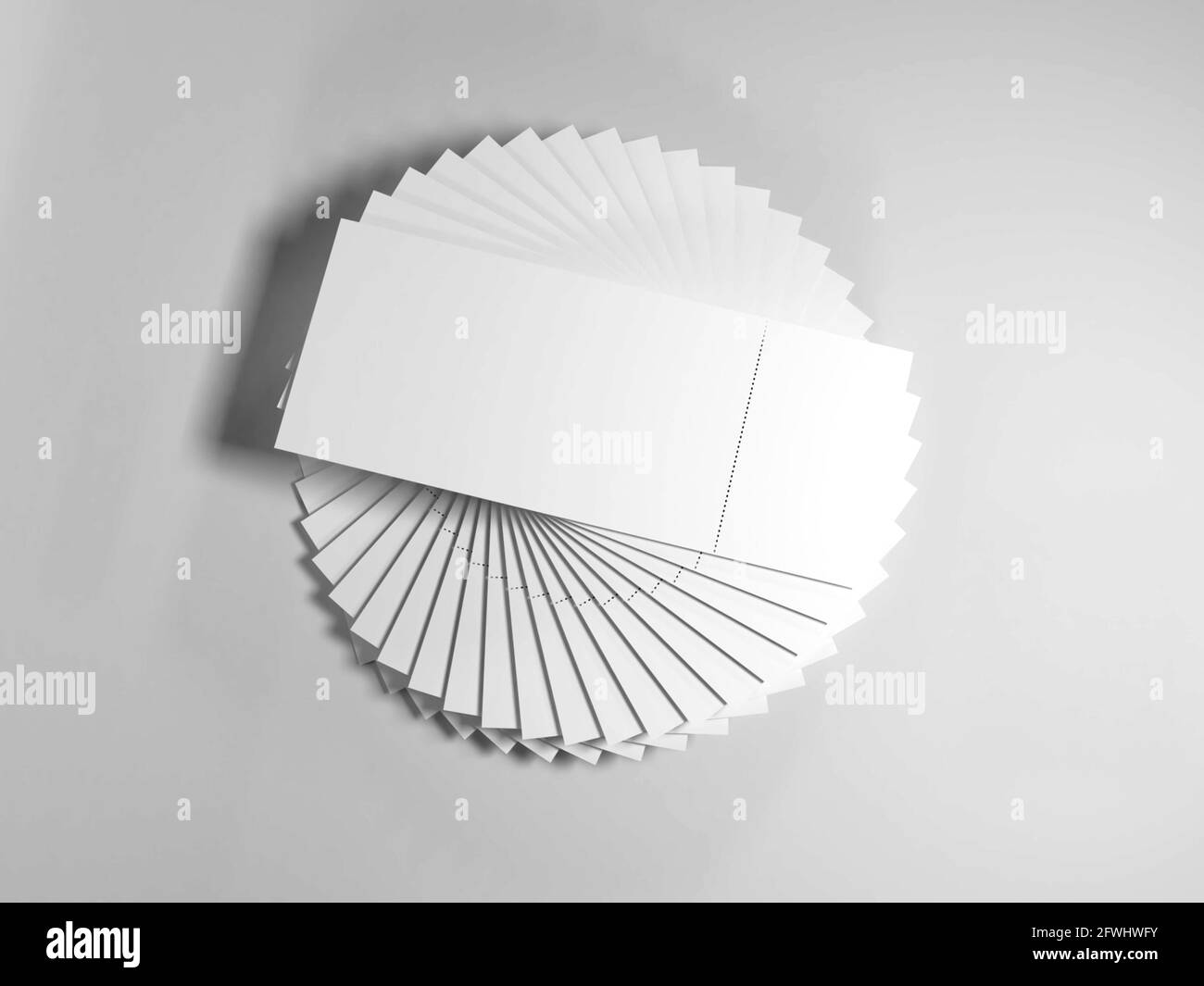 Event Ticket Paper 3D Illustration Mockup Scene on Isolated Background ...
