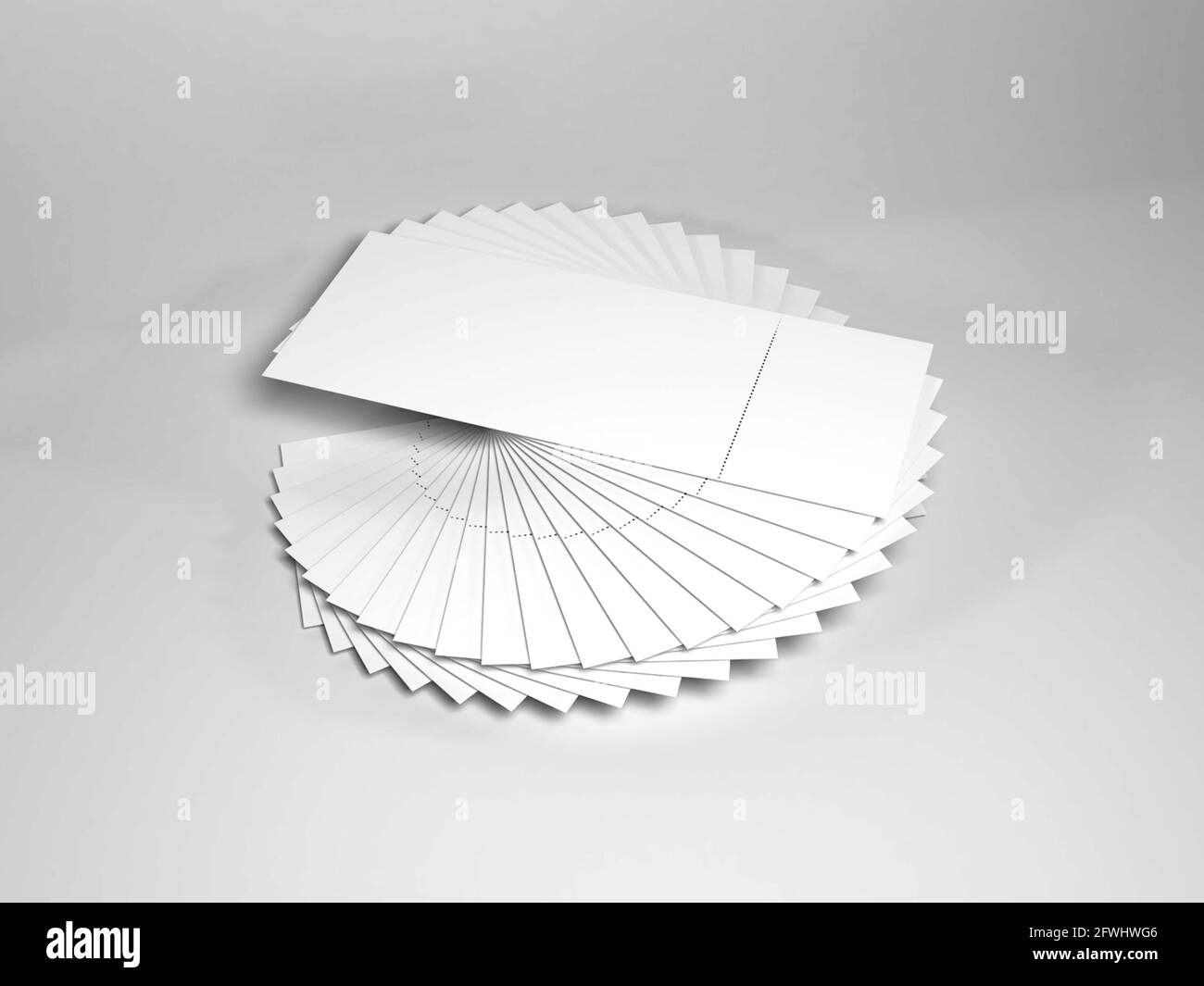 Event Ticket Paper 3D Illustration Mockup Scene on Isolated Background ...