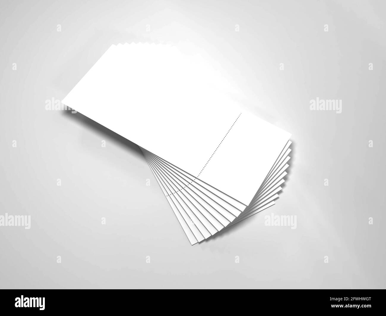 Event Ticket Paper 3D Illustration Mockup Scene on Isolated Background ...