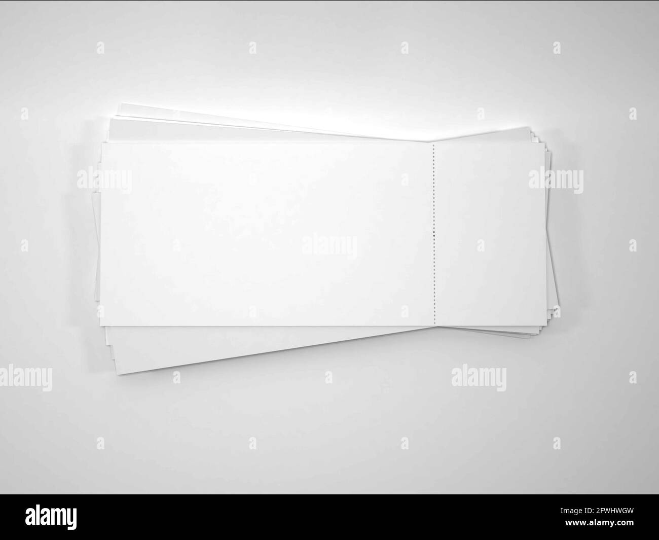 Event Ticket Paper 3D Illustration Mockup Scene on Isolated Background ...