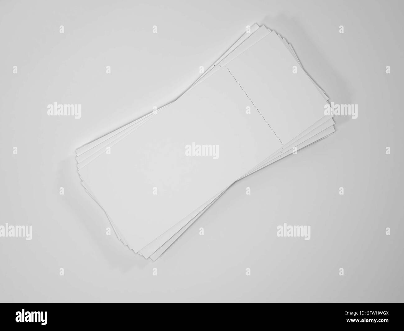 Event Ticket Paper 3D Illustration Mockup Scene on Isolated Background ...