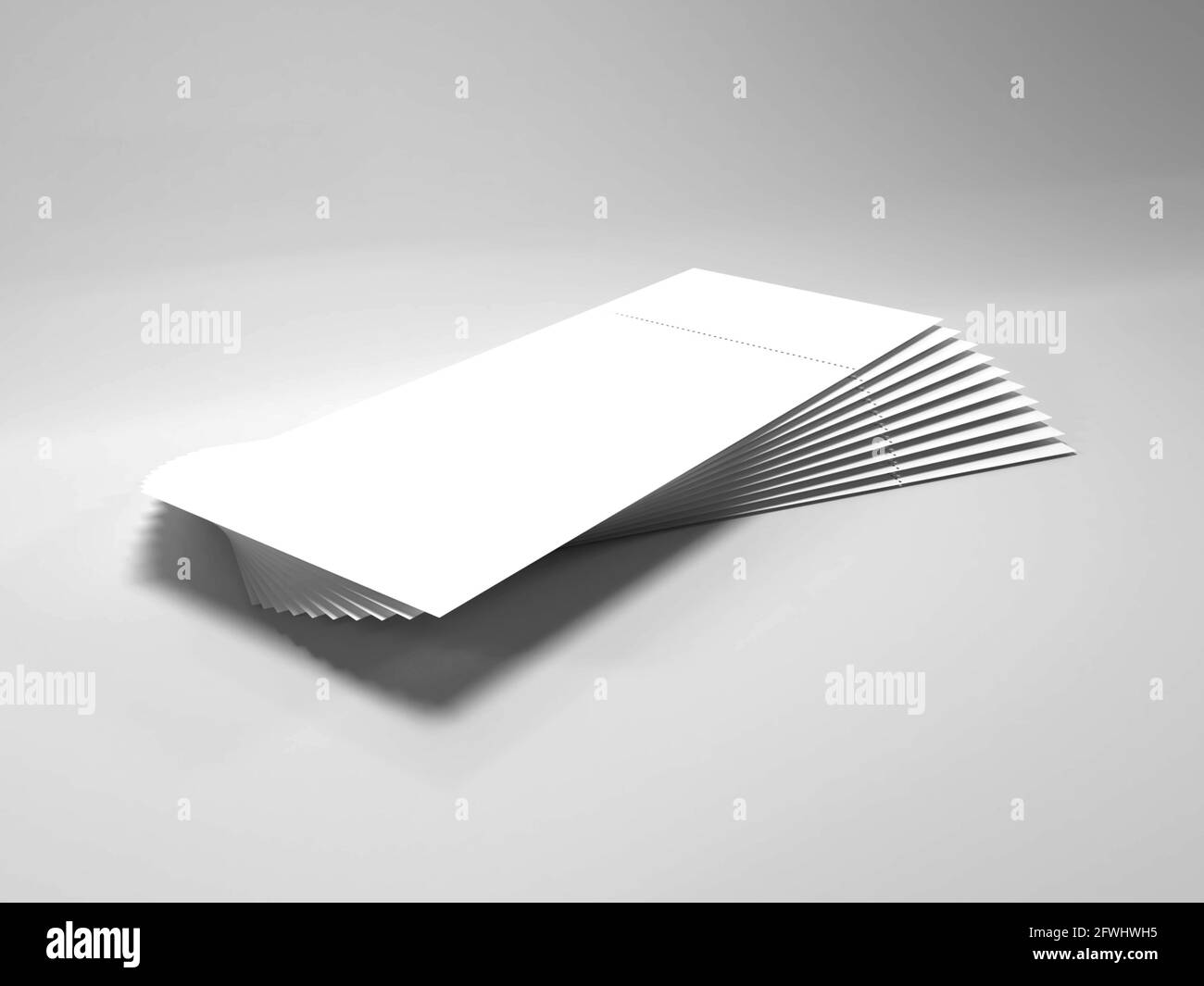 Event Ticket Paper 3D Illustration Mockup Scene on Isolated Background ...